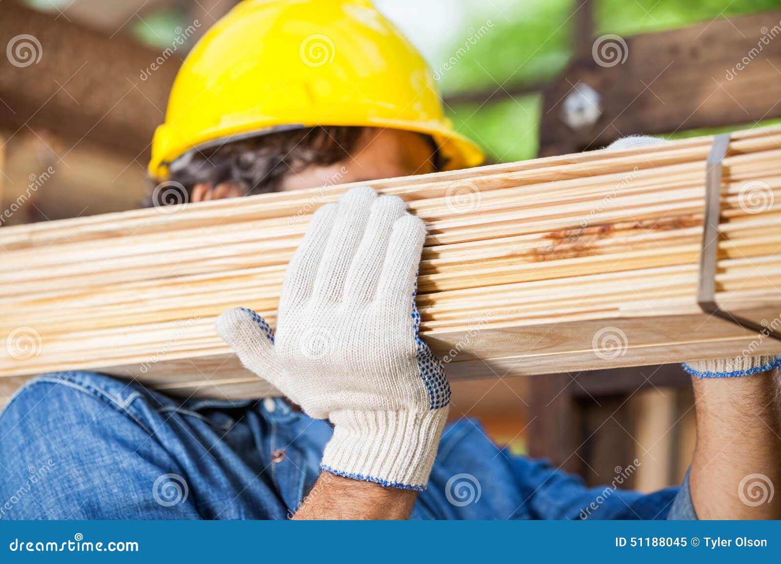 Worker Carrying Tied Wooden Planks Construction Stock Photos - Free ...