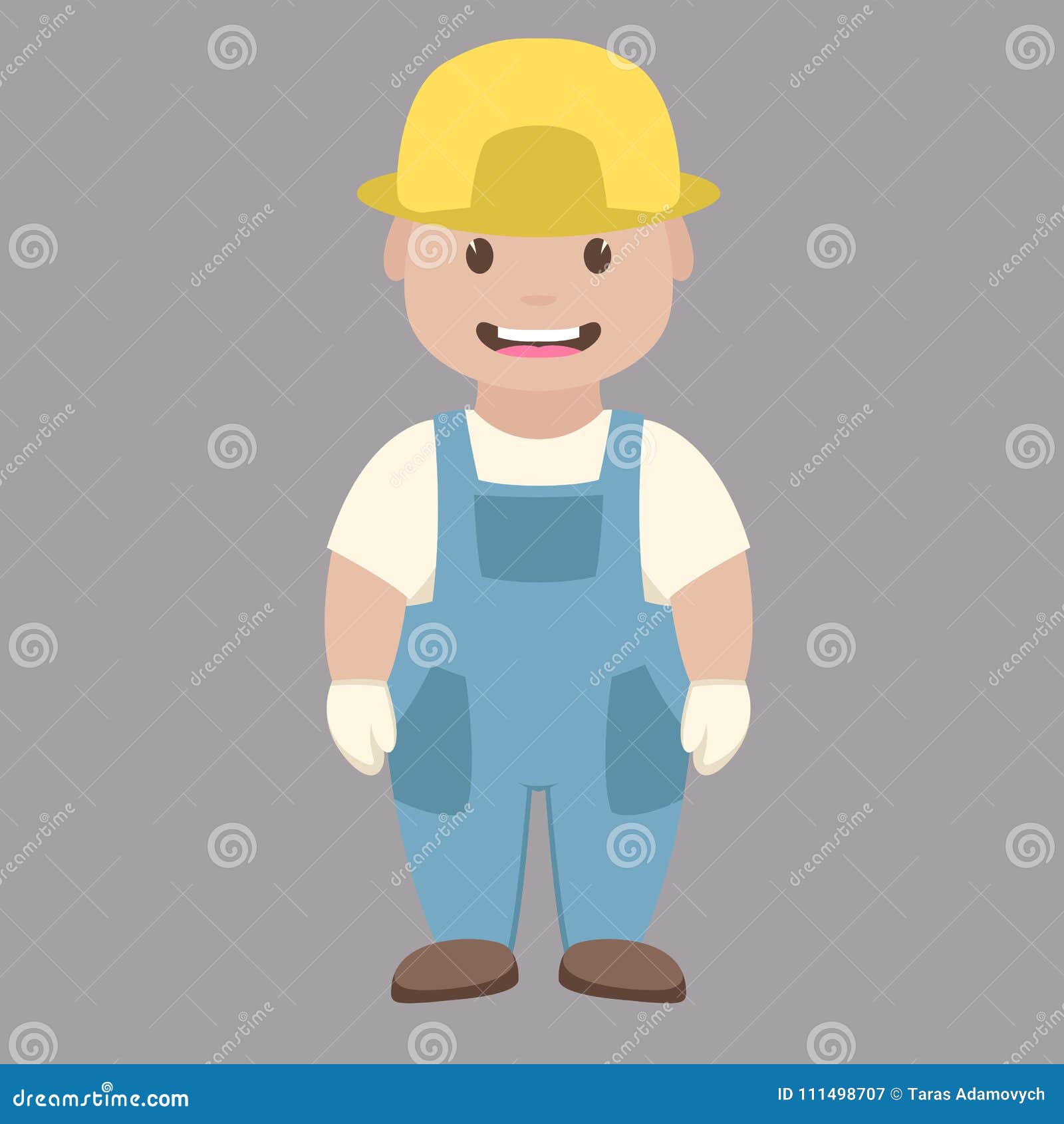 Worker Cartoon Character Vector Illustration Flat Style Stock Vector ...