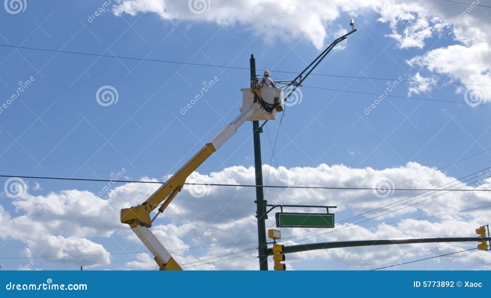 Worker Changing Light Fixture Stock Photo - Image of phone, light: 5773892