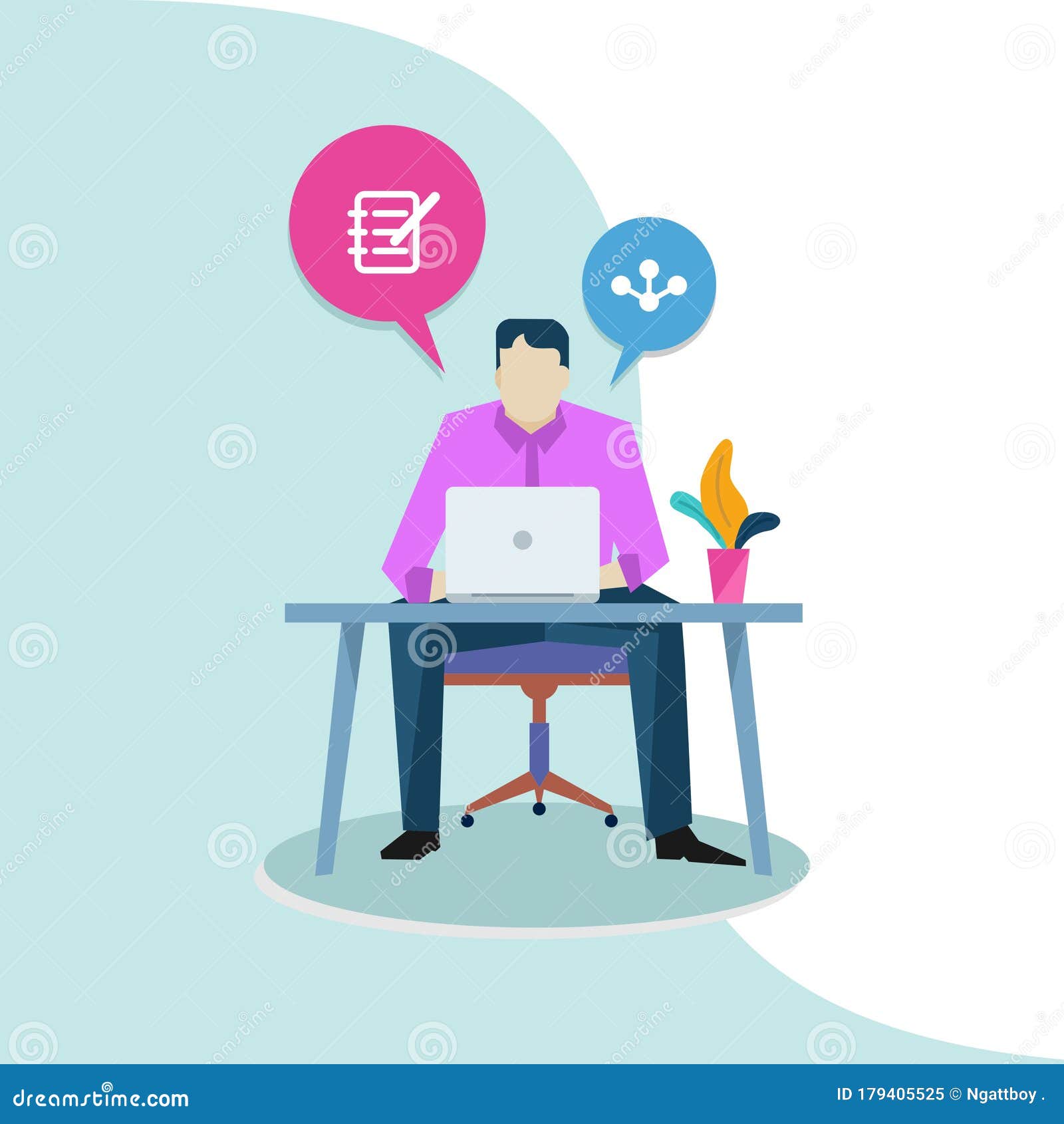 Worker Character Doing Hard Work. Time Management and Workflow ...