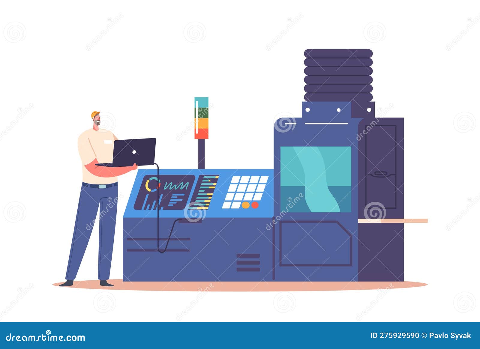 Worker Character Implements Engineering Control in Production by ...