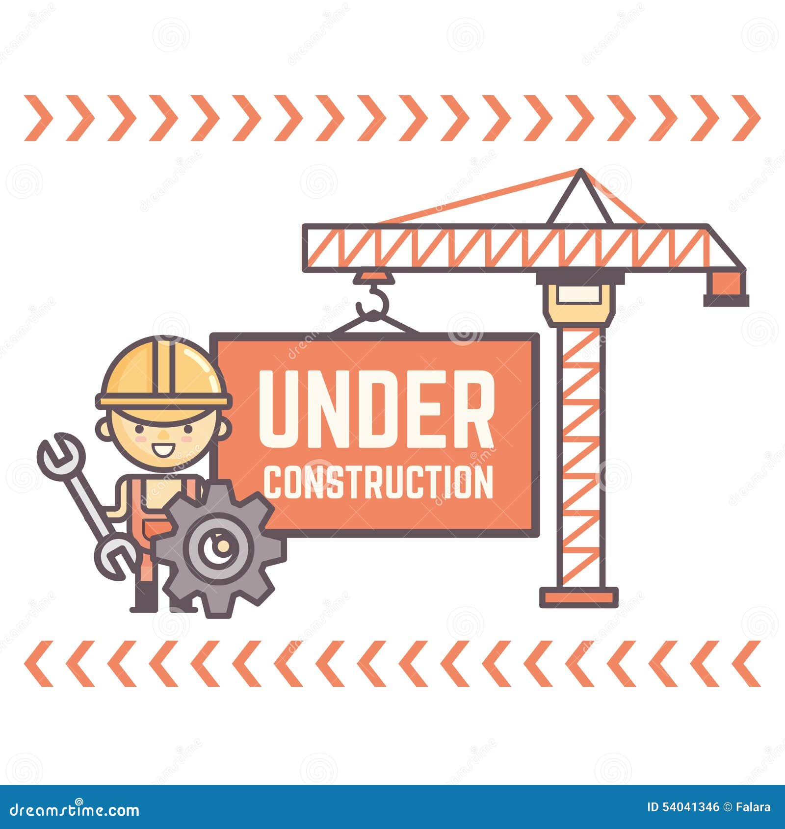 Worker Character with Message Under Construction Stock Vector ...