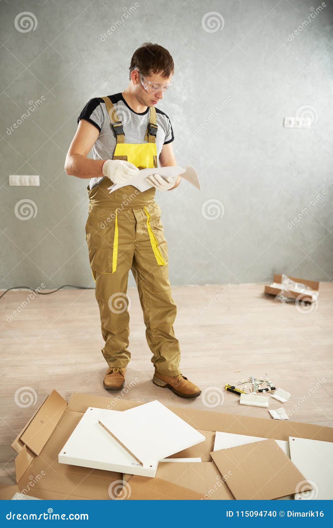 Worker Checking Instruction Stock Photo - Image of instructions ...