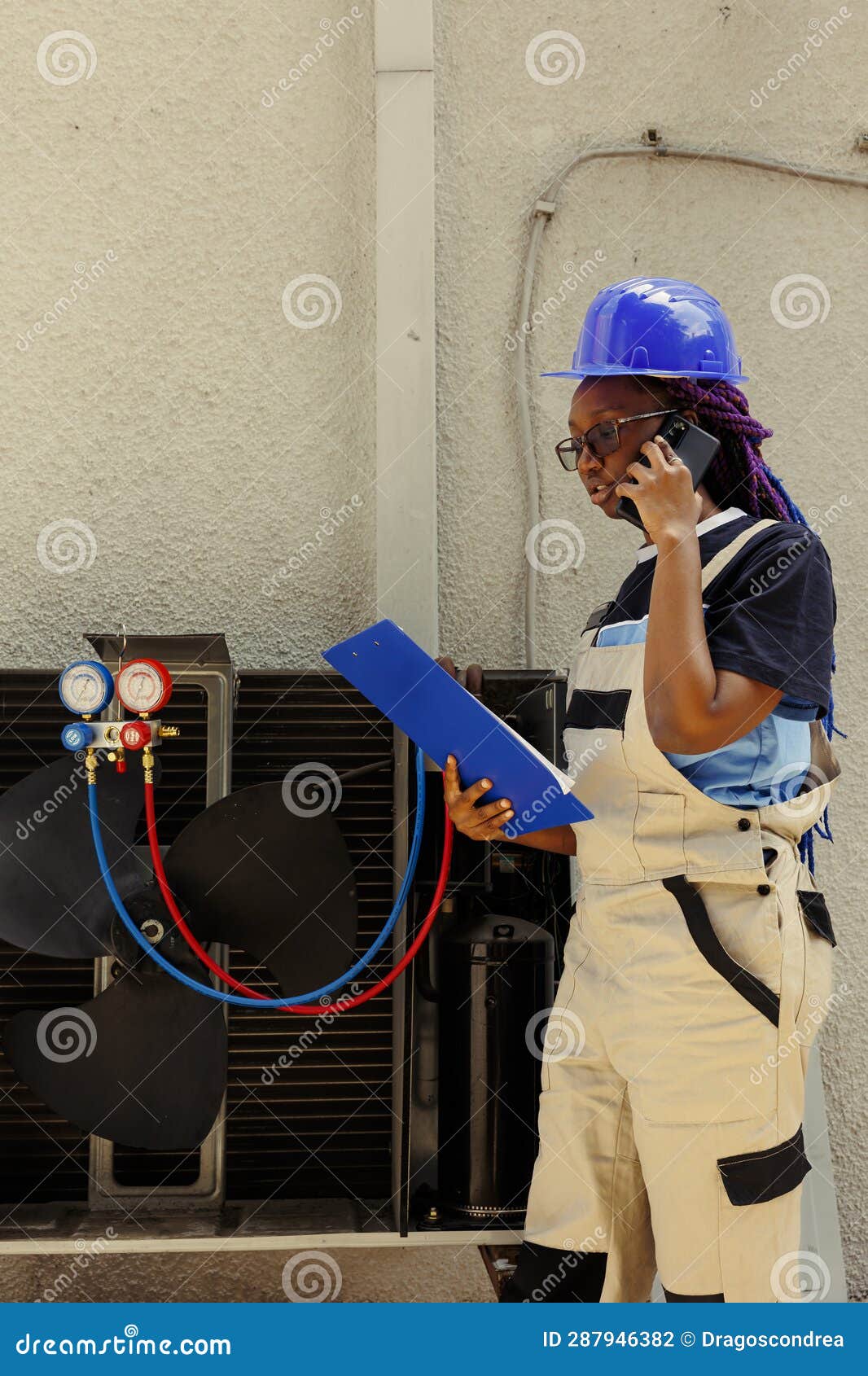 Worker Checking Maintenance Plan Stock Photo - Image of engineer ...