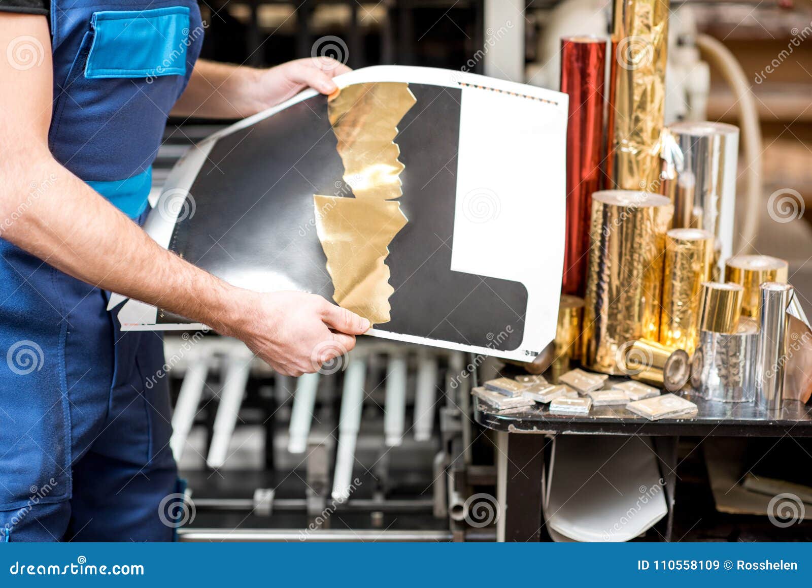 Man Working with Press Machine at the Manufacturing Stock Image - Image ...