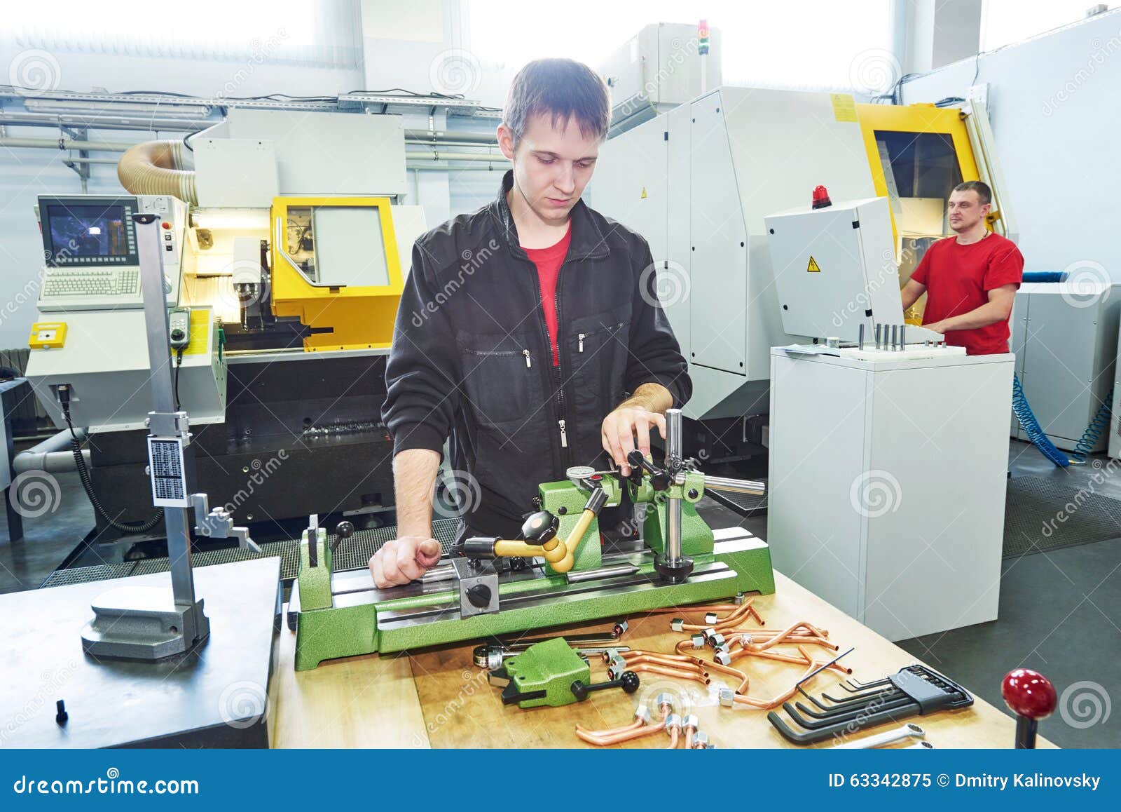 Worker Checking Quality of Processed Tool Stock Image - Image of ...