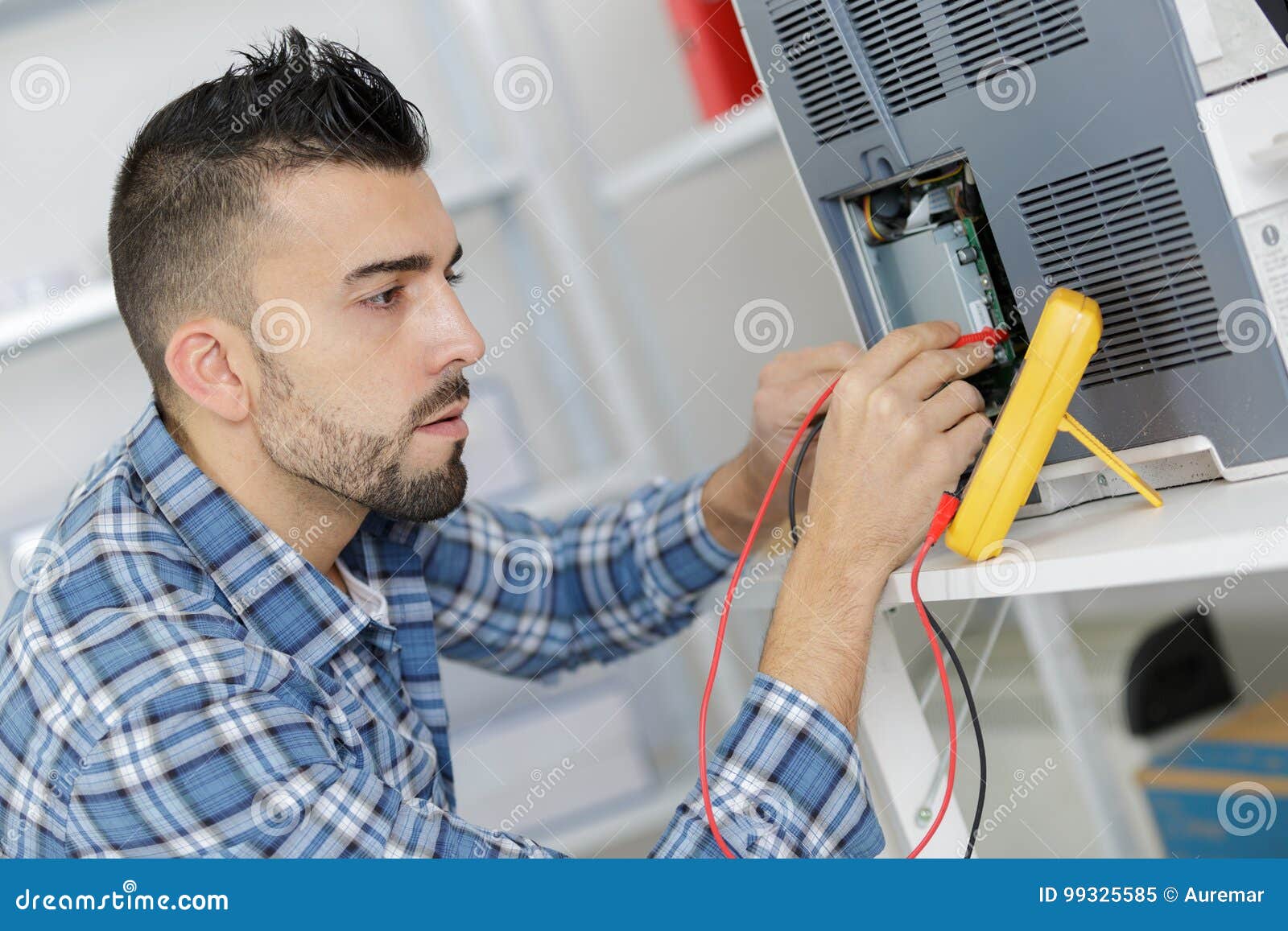 Worker Checking Quality Processed Tool Using Precise Device Stock Image ...