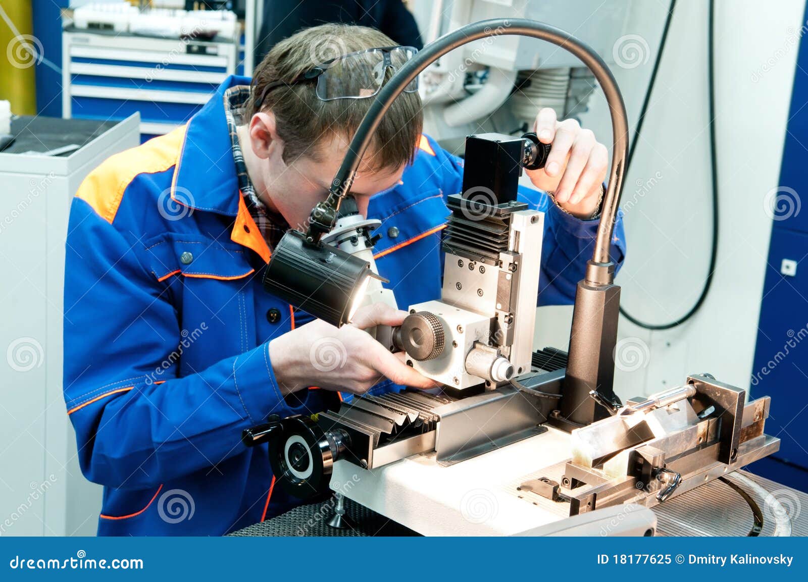 Worker Checking Tool with Optical Stock Image - Image of optical ...