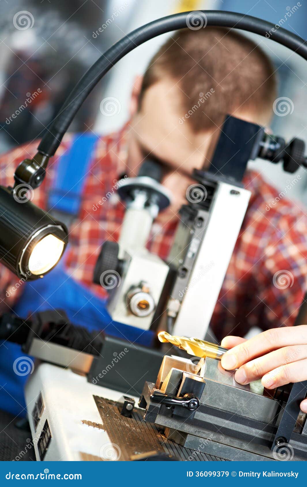 Worker Checking Tool with Optical Device Stock Image - Image of ...