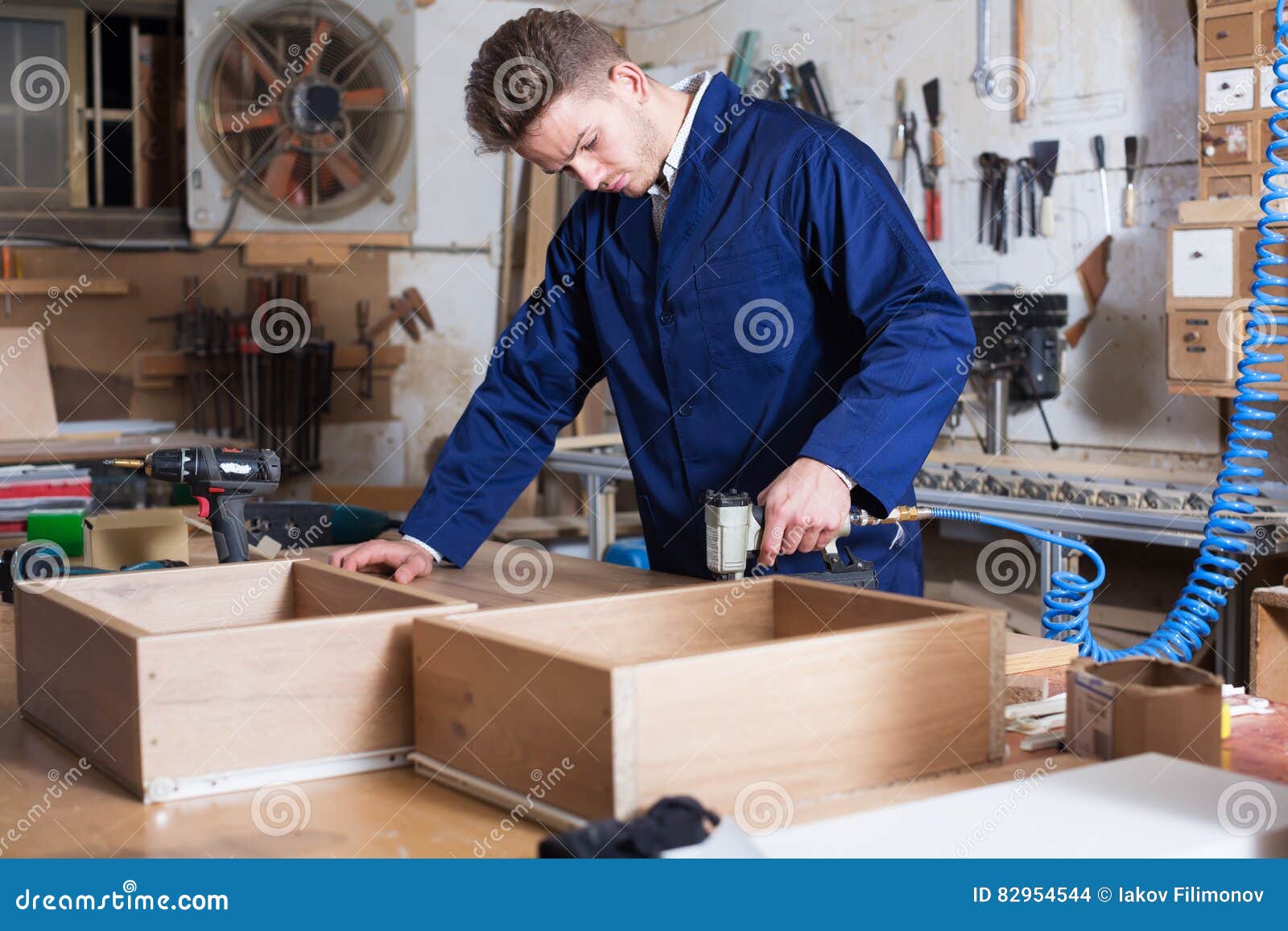 Worker Chiseling Concrete Stock Photography | CartoonDealer.com #155752520
