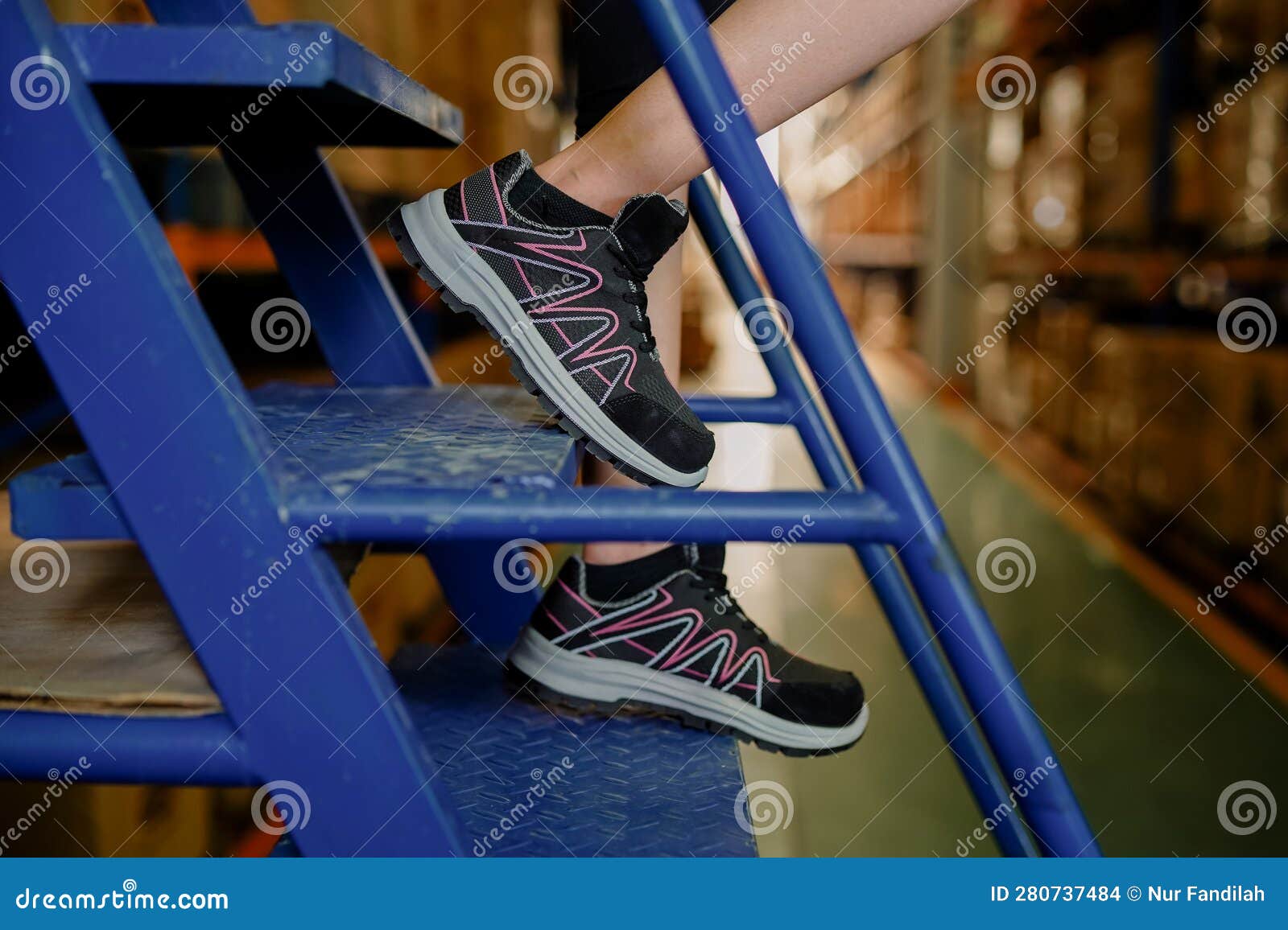 A Worker is Climbing Stairs Stock Photo - Image of athletics, limb ...