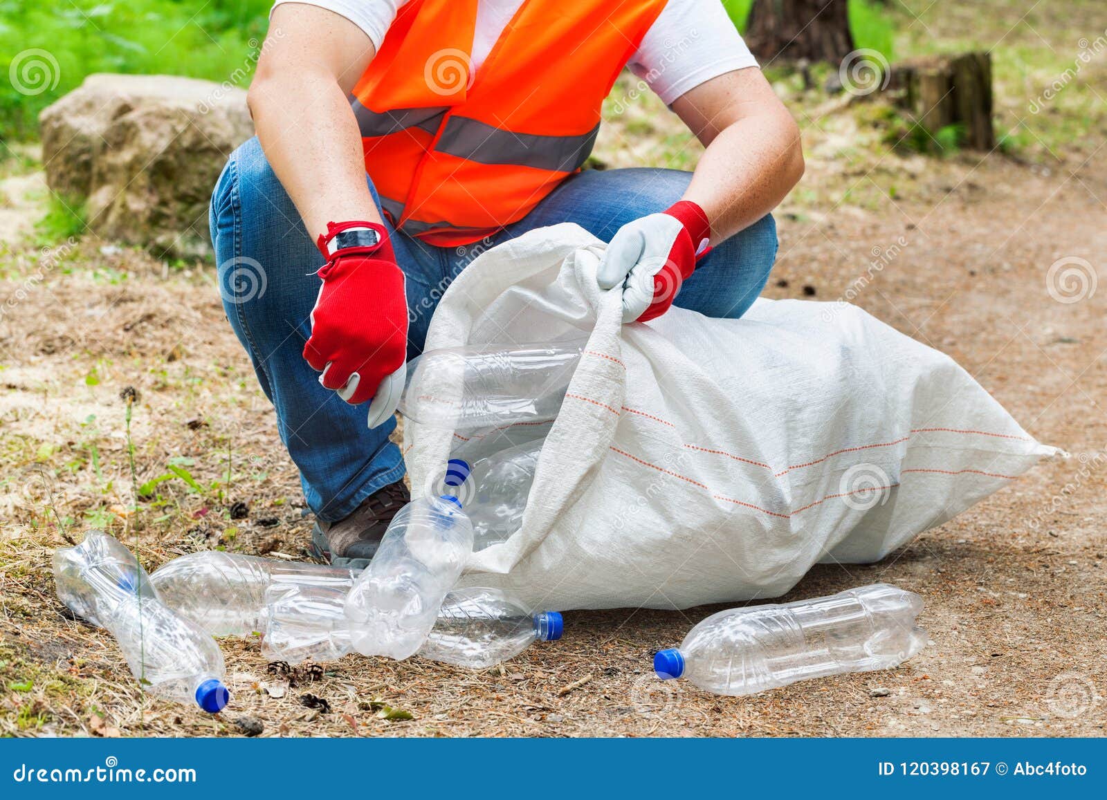 Worker Collecting Plastic Bottles Stock Image - Image of pick ...
