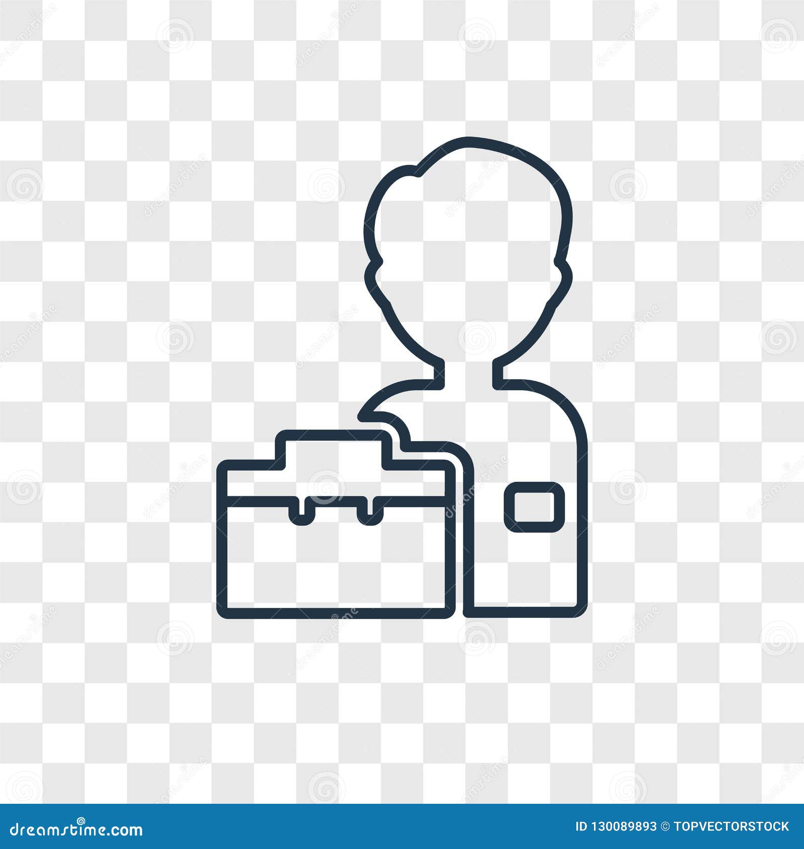 Worker Concept Vector Linear Icon Isolated On Transparent Background ...