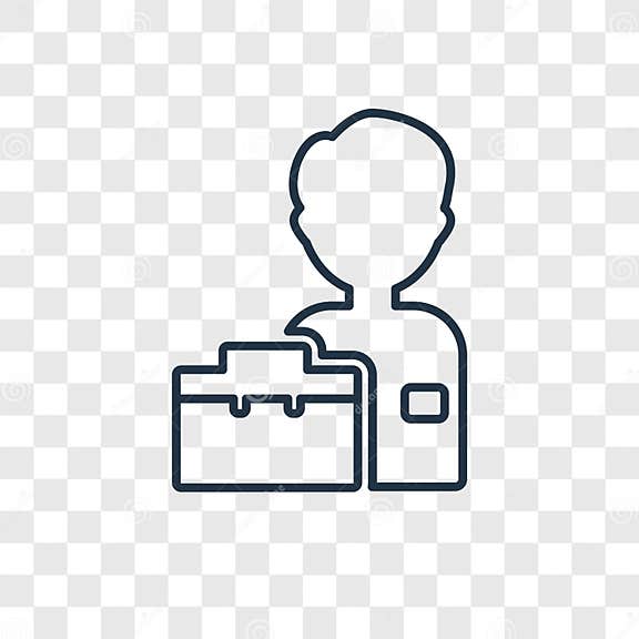 Worker Concept Vector Linear Icon Isolated on Transparent Background ...