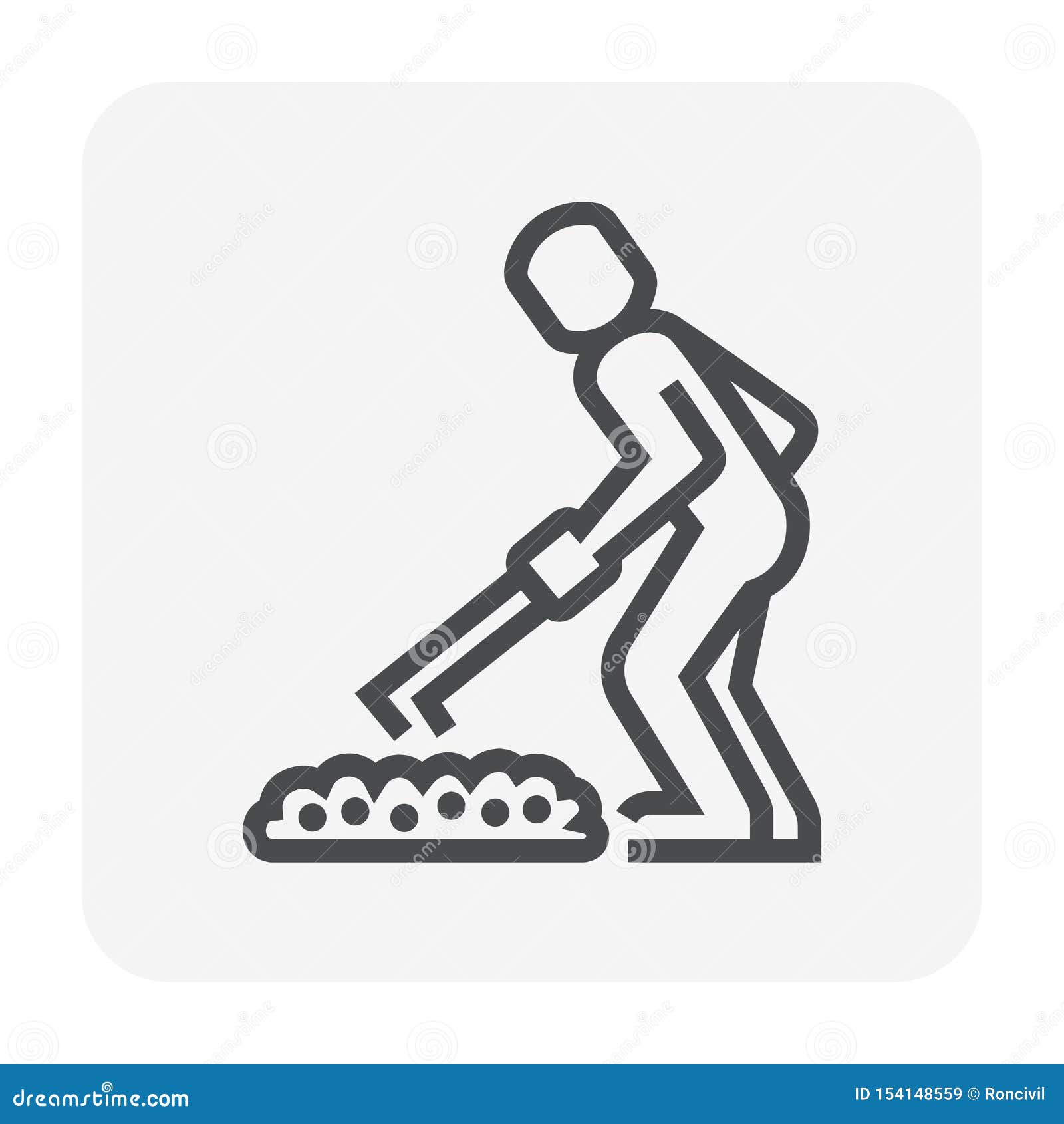 Concrete Work Line Icons Collection. Pouring, Reinforcement, Paving ...