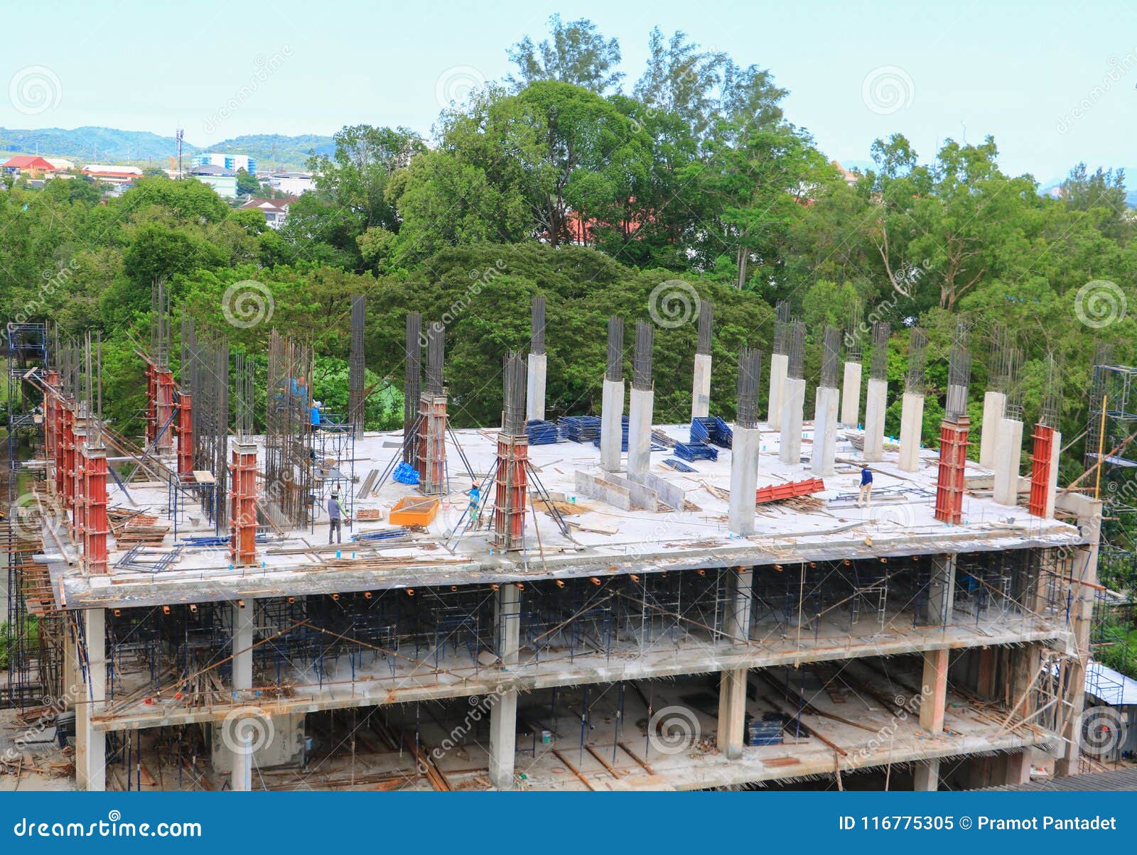 Worker Construction, Building Commercial in Site Workplace Stock Image ...
