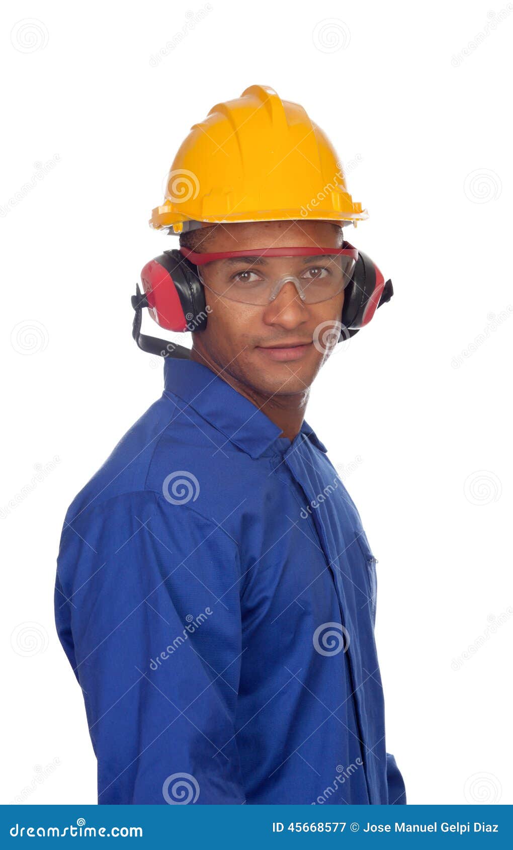 Worker Construction With Glasses And Helmet Stock Image - Image of ...