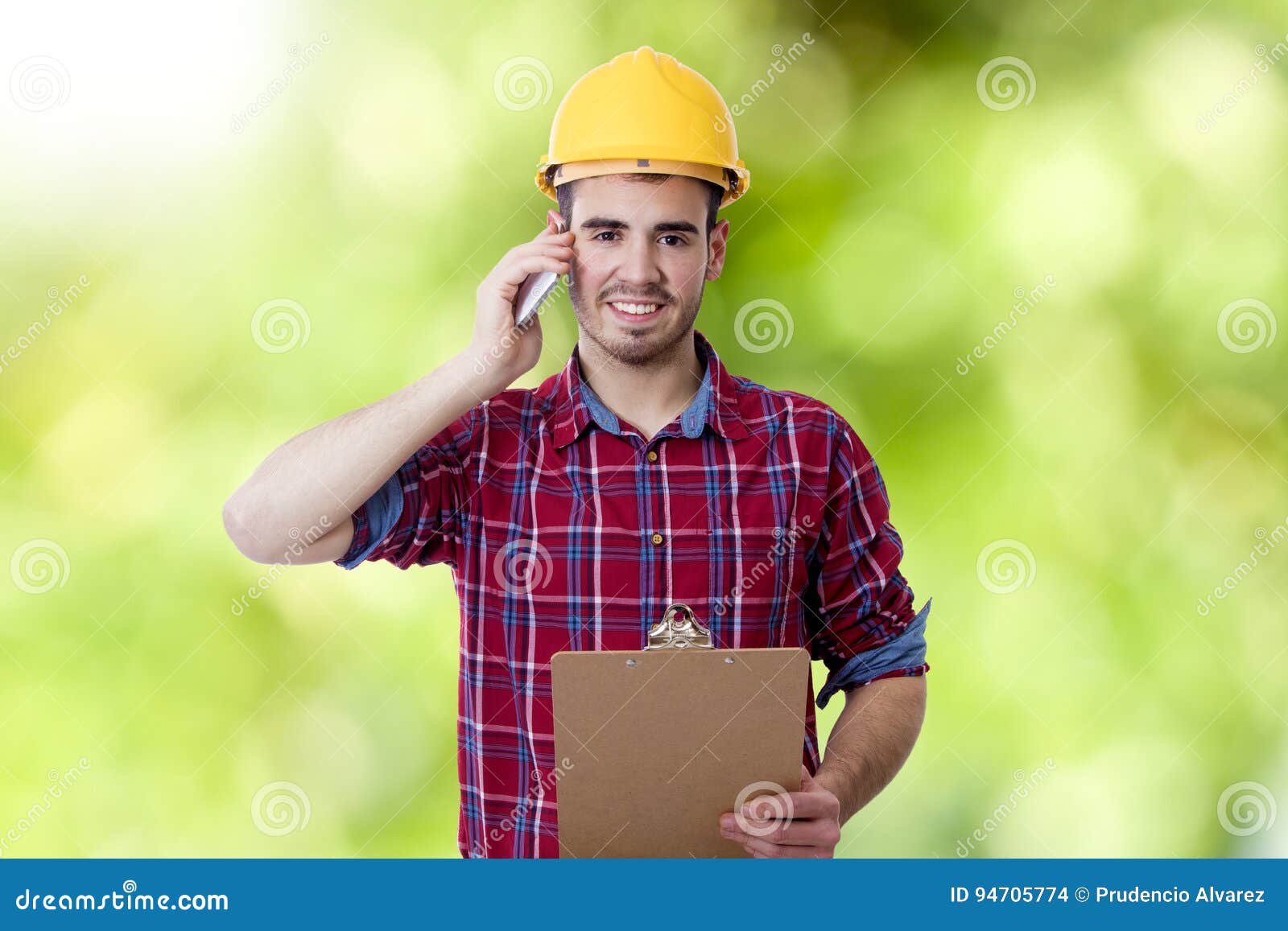 Worker with the Phone Mobile Stock Photo - Image of technical, repairs ...