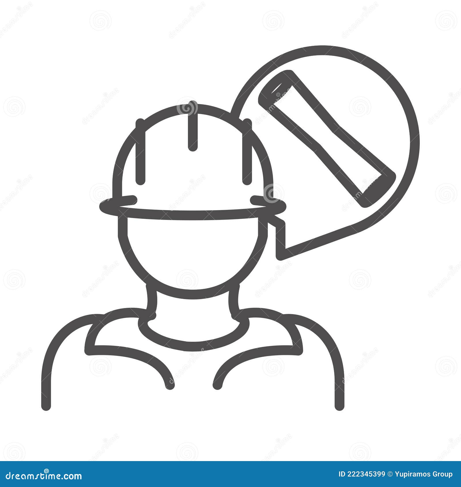 Worker construction plan stock vector. Illustration of profession ...