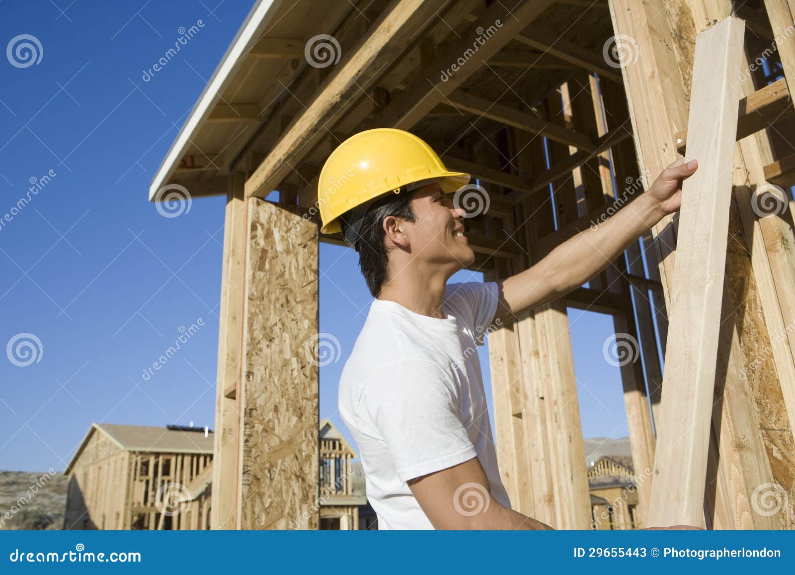 Worker at Construction Site Stock Image - Image of construction ...