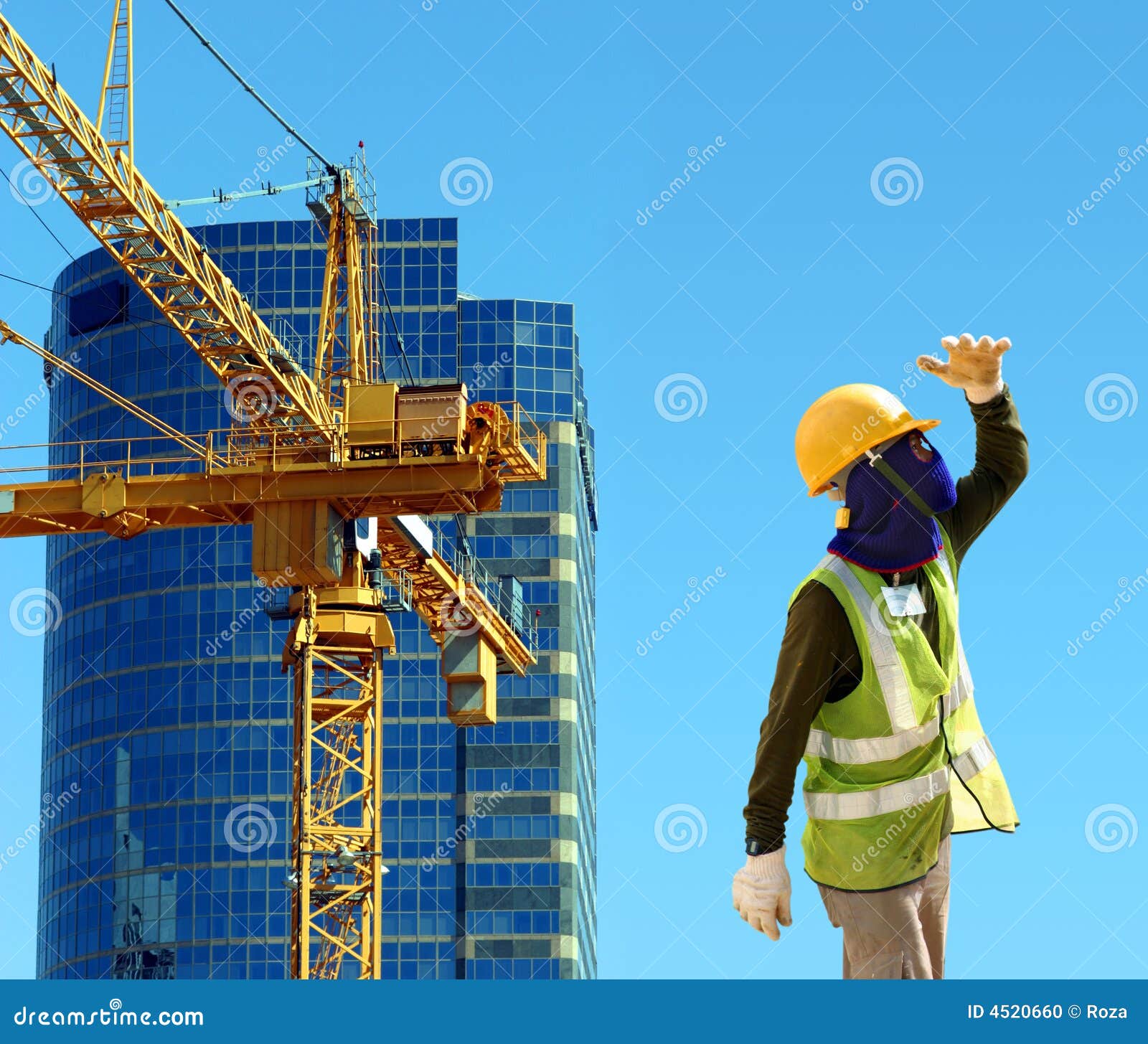Worker on Construction Site Stock Photo - Image of high, site: 4520660