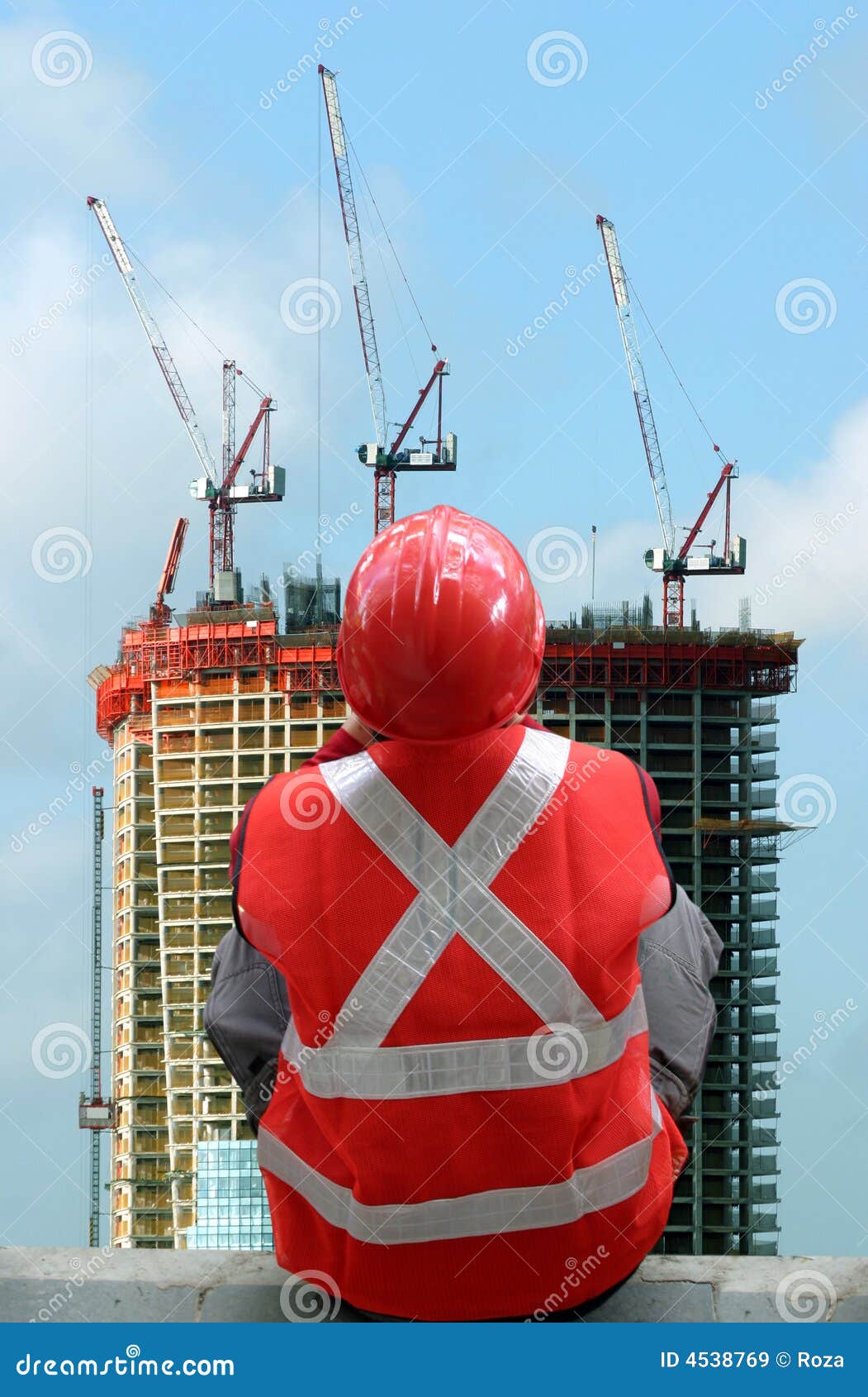 Worker on Construction Site Stock Image - Image of development, real ...