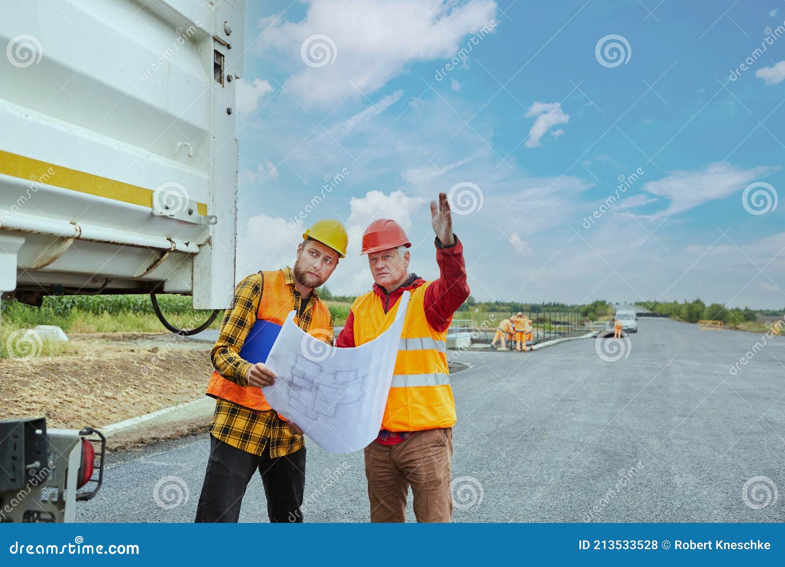 Worker on Construction Site for House Building in New Development Area ...