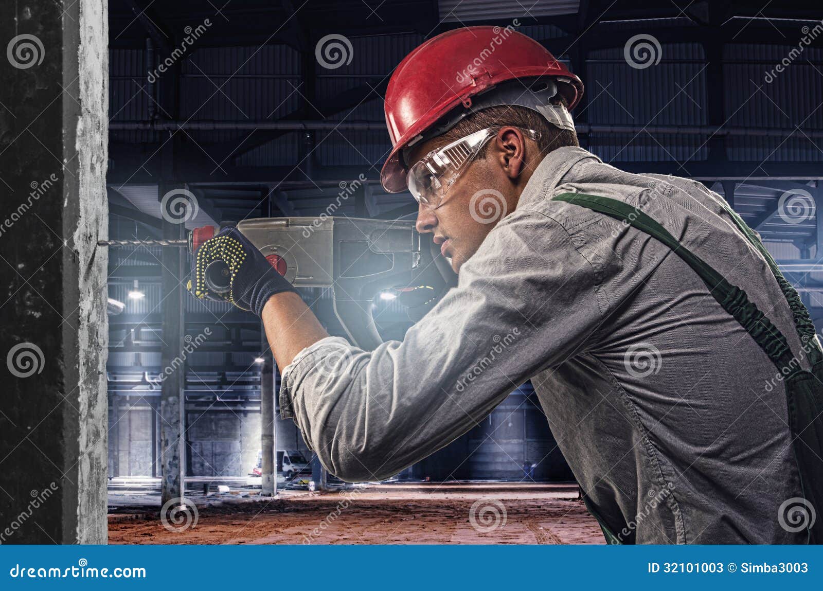 Worker at a Construction Site Stock Image - Image of foreman, construct ...