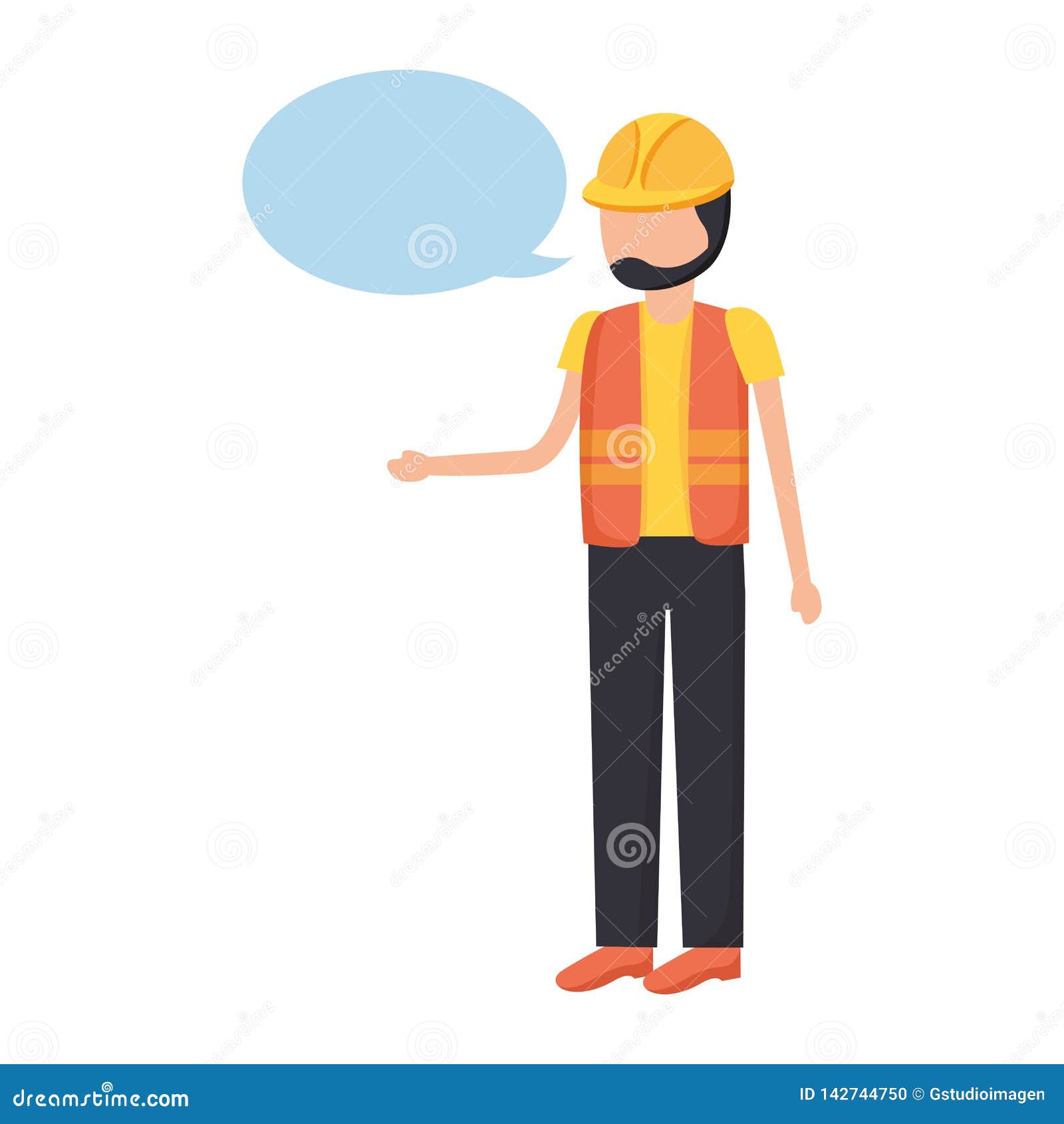 Worker Construction Talking Stock Vector - Illustration of contractor ...