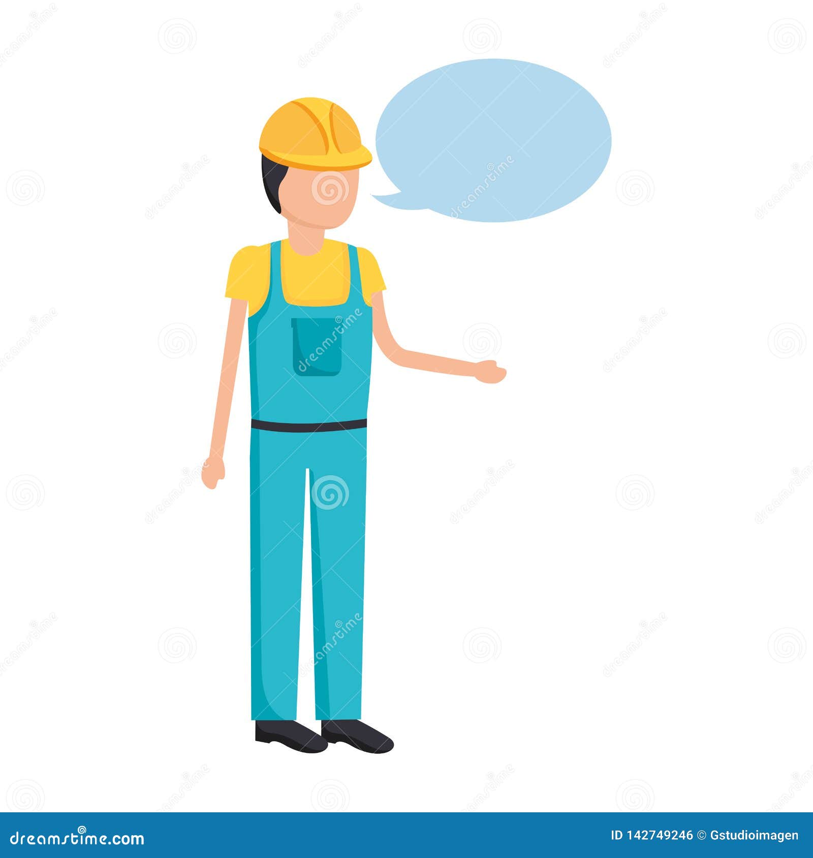 Worker Construction Talking Stock Vector - Illustration of employment ...