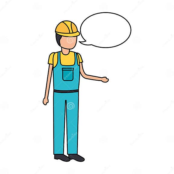 Worker Construction Talking Stock Illustration - Illustration of ...