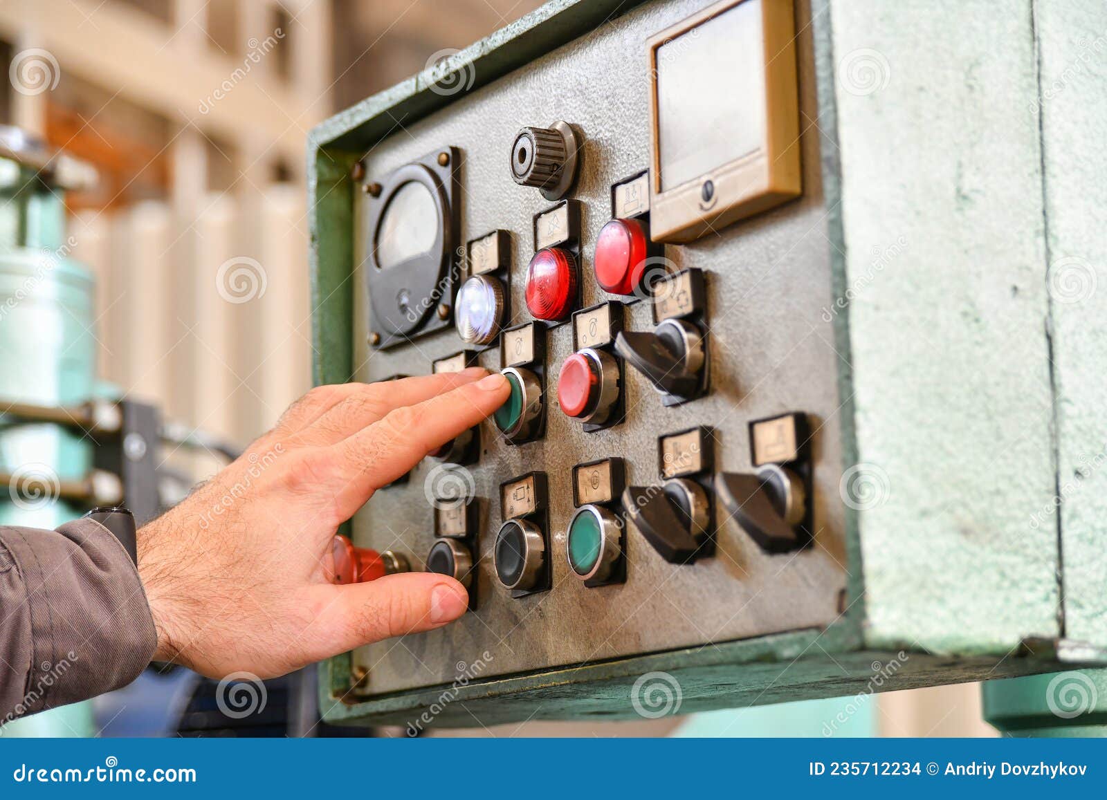 Worker at the Control Panel for Switching the Cutting Modes of a ...