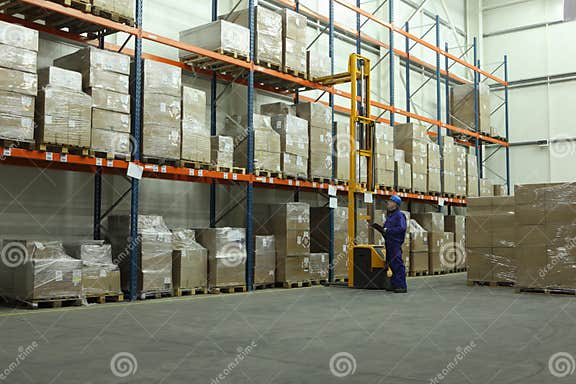 Worker Counting Stocks in Warehouse Stock Image - Image of audit ...