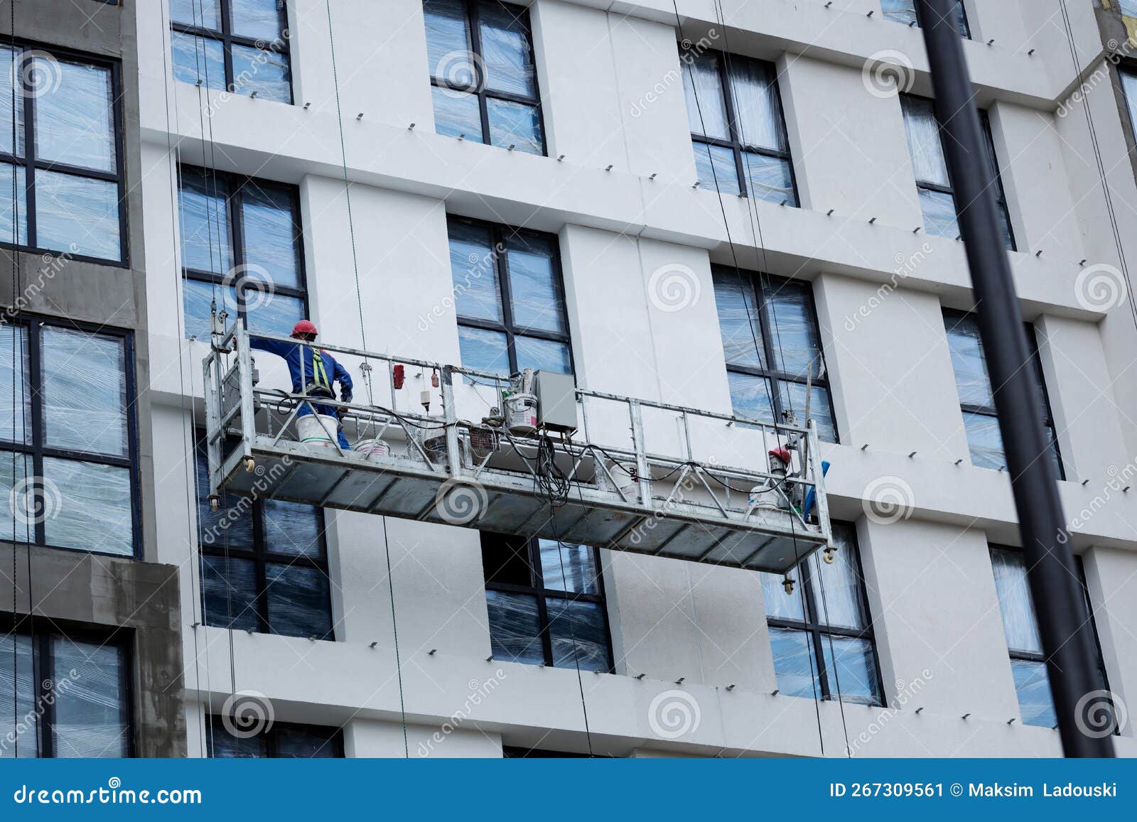 The Process Of Insulating A House With Polystyrene Foam Insulation. A ...