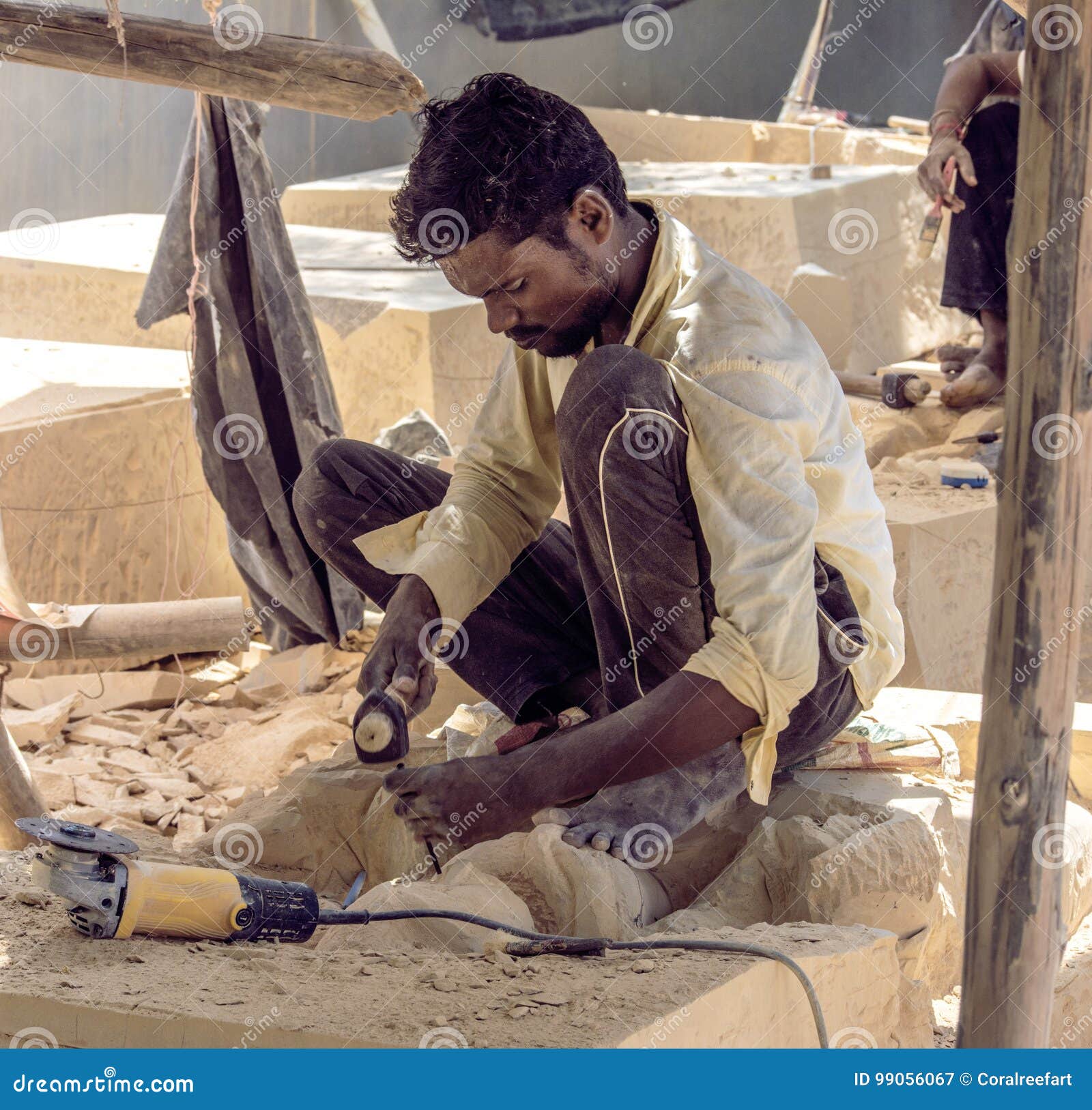 Worker crafting statue editorial photography. Image of male - 99056067