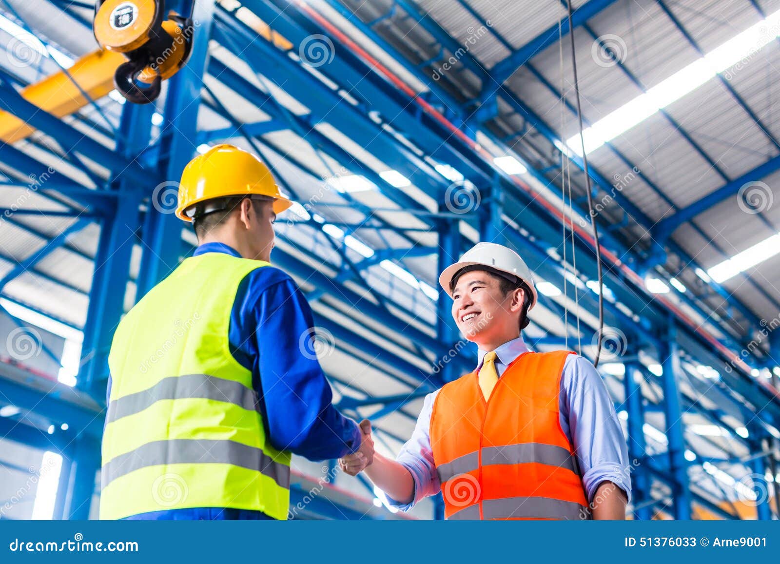 Worker and Customer Having Agreement in Factory Stock Image - Image of ...