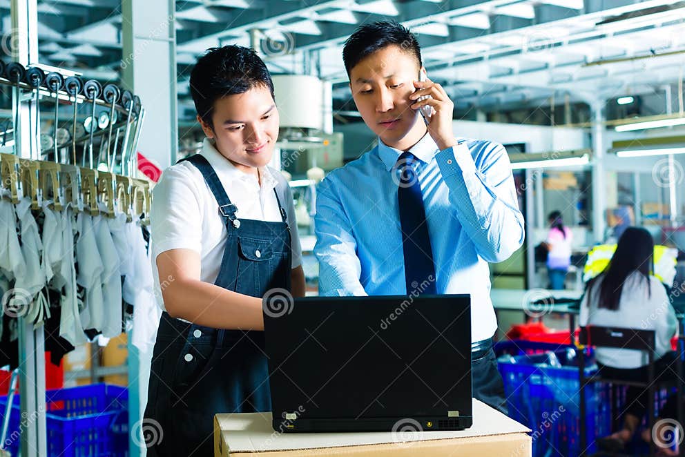 Worker and Customer Service of a Factory Stock Photo - Image of asians ...