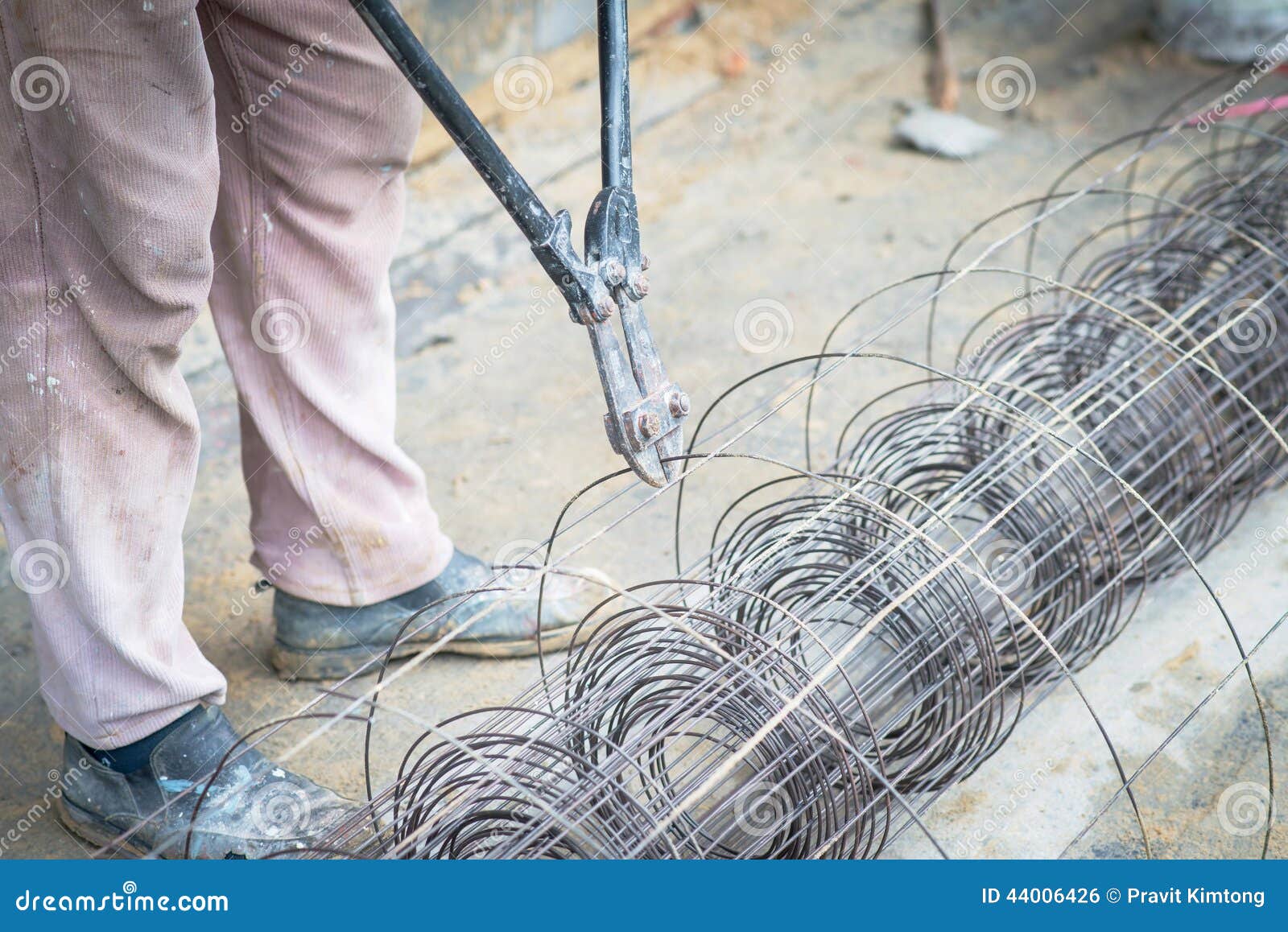 Worker Cut Steel with Iron Scissors in Construction Stock Photo - Image ...