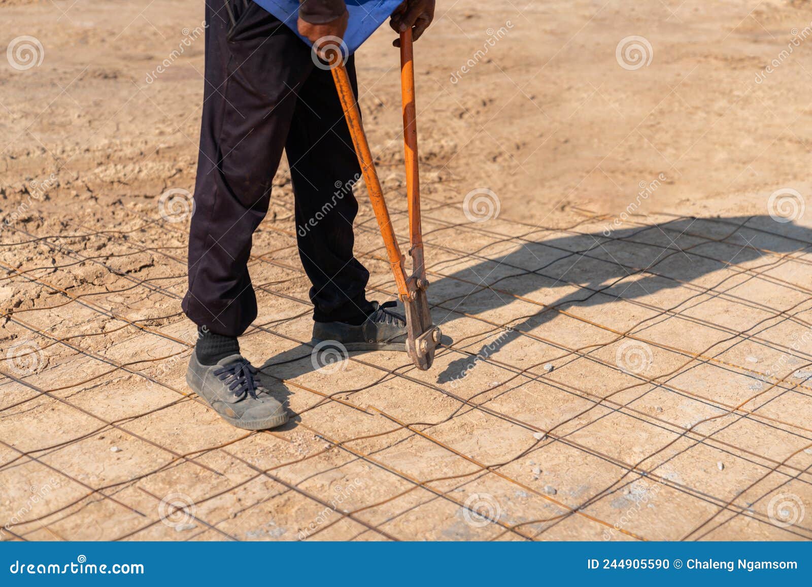 Worker Cutting Grating with Plier Cutter Tool Stock Photo - Image of ...