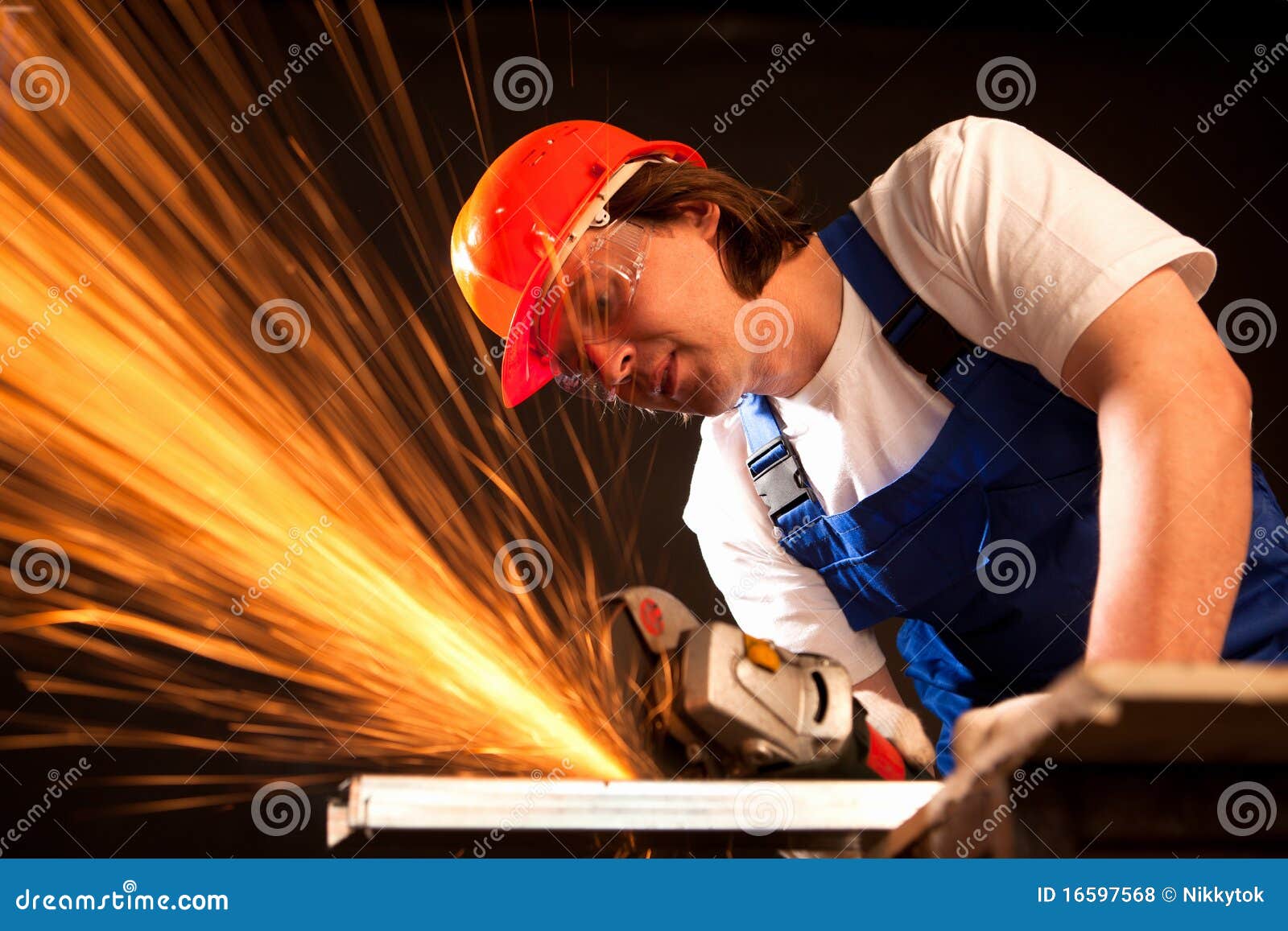 Worker cutting metal stock photo. Image of blade, circle - 16597568