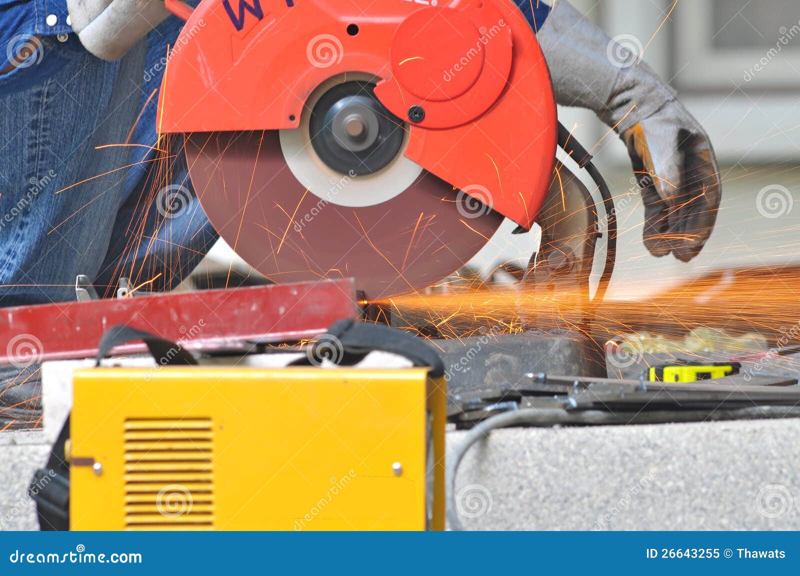 Worker cutting metal stock image. Image of builder, cutting - 26643255