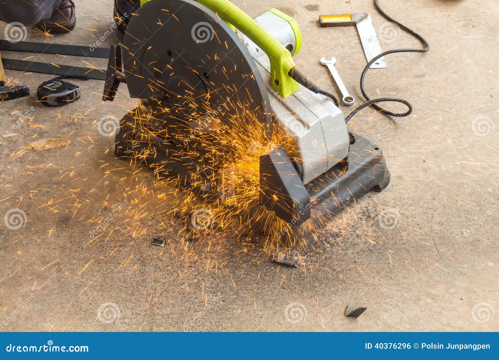 Worker are cutting steel stock photo. Image of industrial - 40376296
