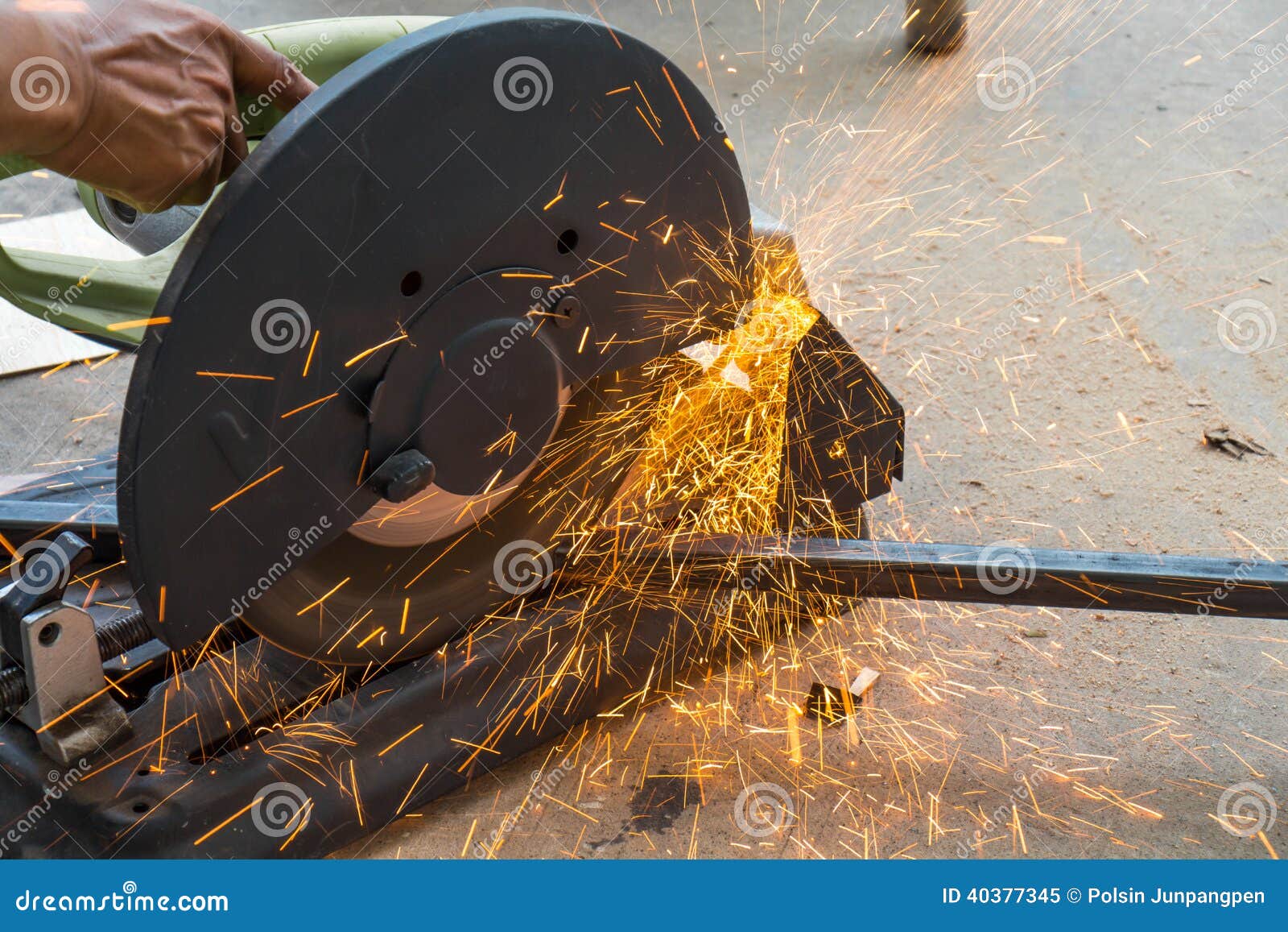 Worker are cutting steel stock image. Image of blade - 40377345