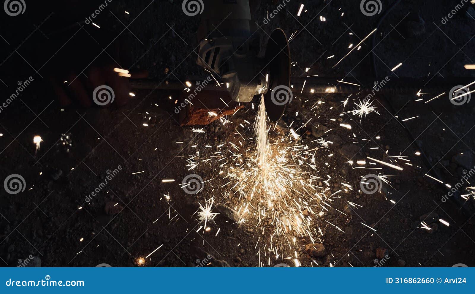 Worker Cutting the Steel Using Saw Blade Stock Photo - Image of bars ...