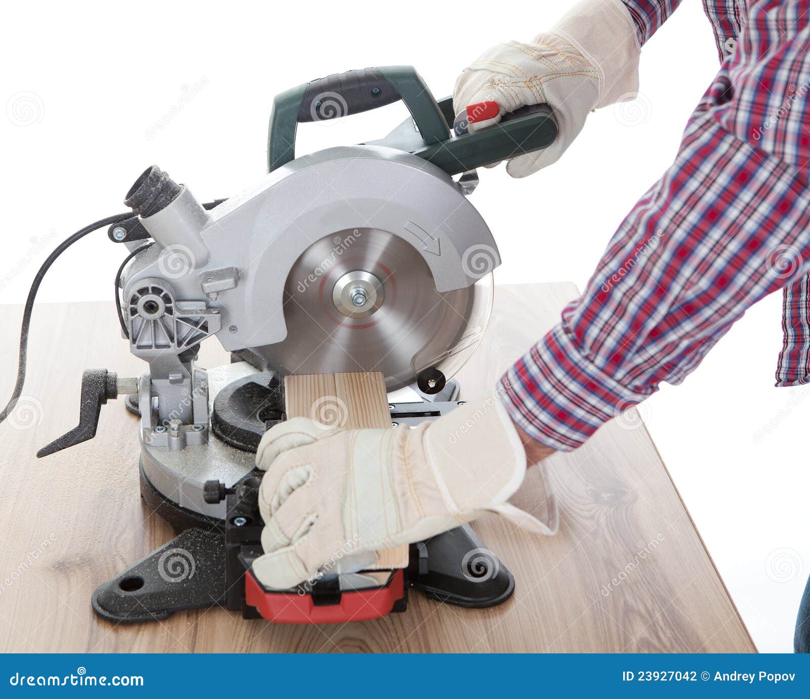Worker Cutting Timber Using Circular Saw Stock Photo - Image of ...
