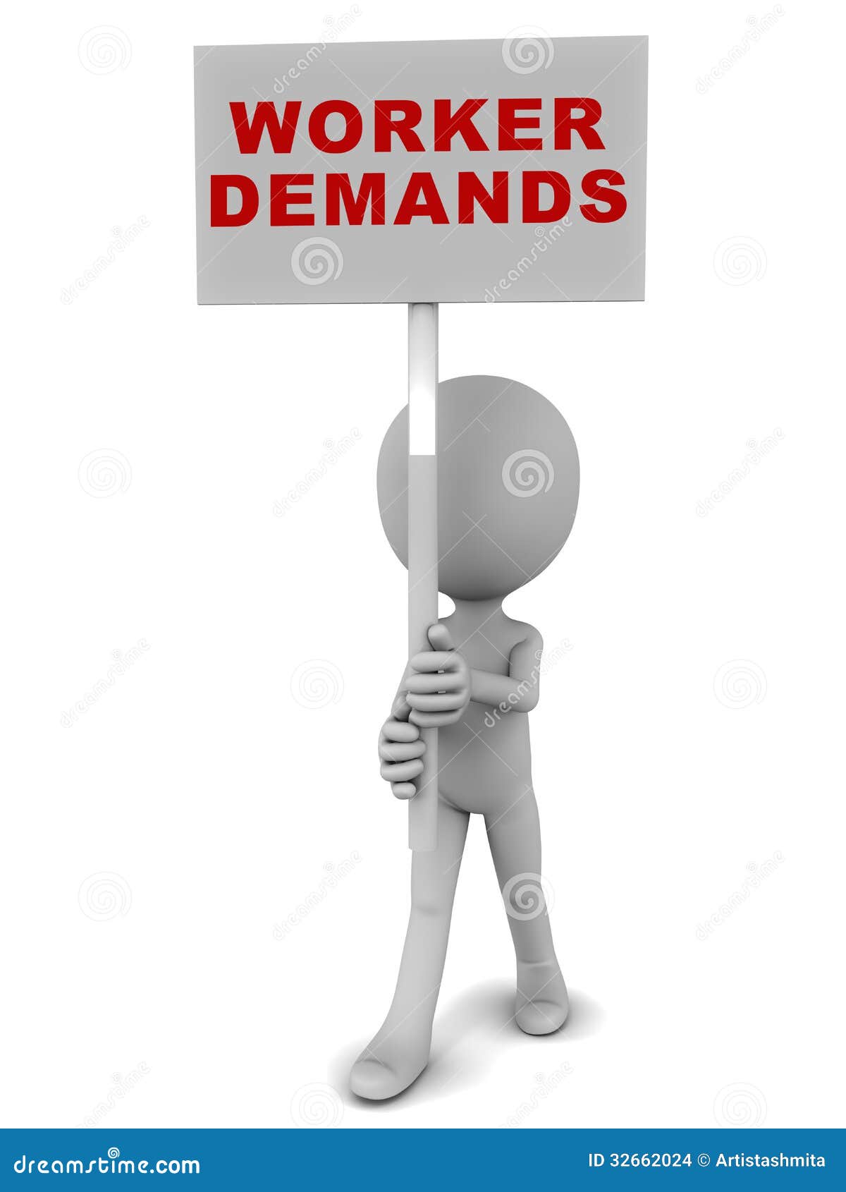 Worker demands stock illustration. Illustration of banner - 32662024