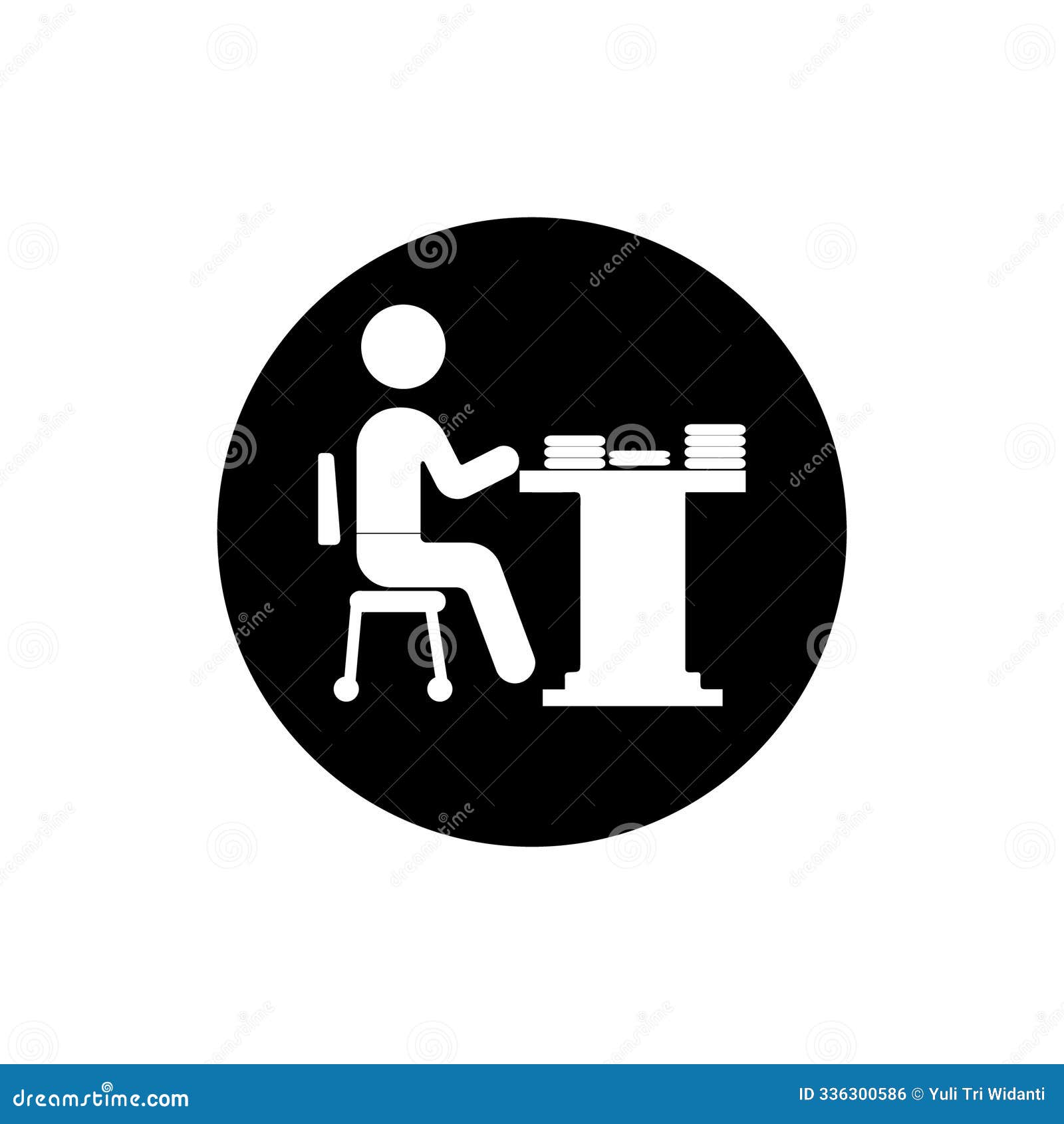 Worker at Desk Icon, S Illustration Stock Illustration - Illustration ...