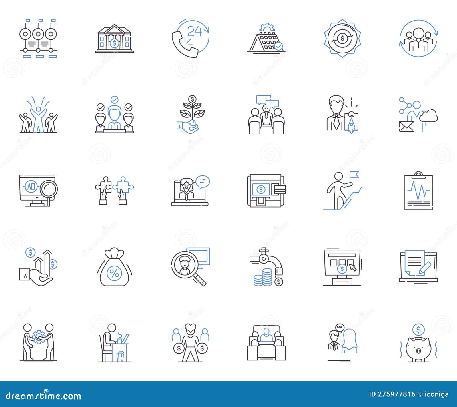 Worker Development Line Icons Collection. Training, Coaching, Mentoring ...
