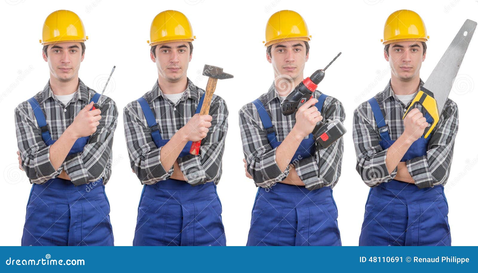 A Worker with Different Tools Stock Image - Image of arms, repair: 48110691