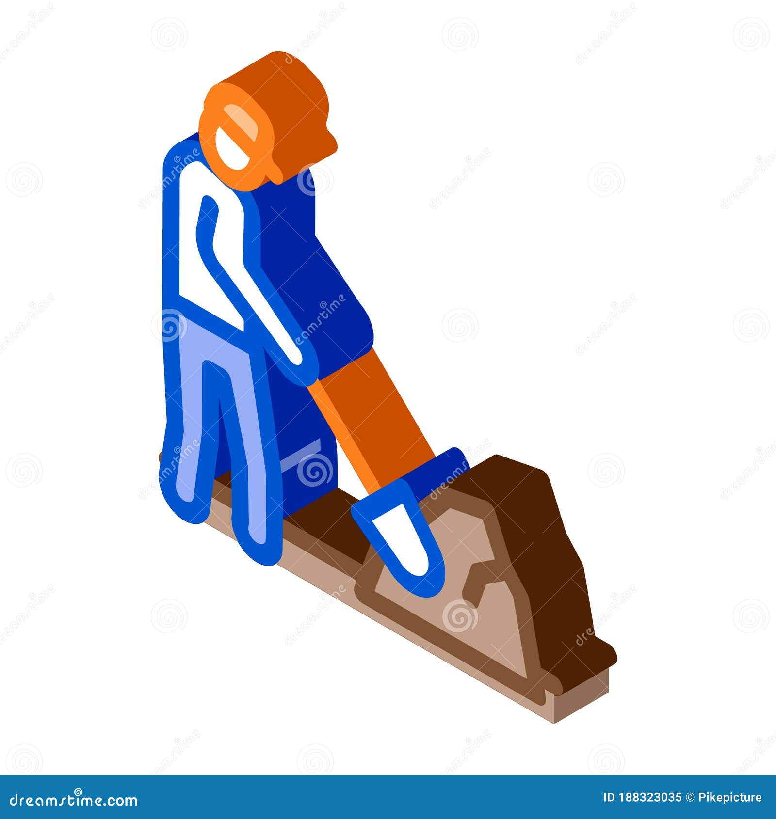 Worker Digging Isometric Icon Vector Illustration Stock Vector ...